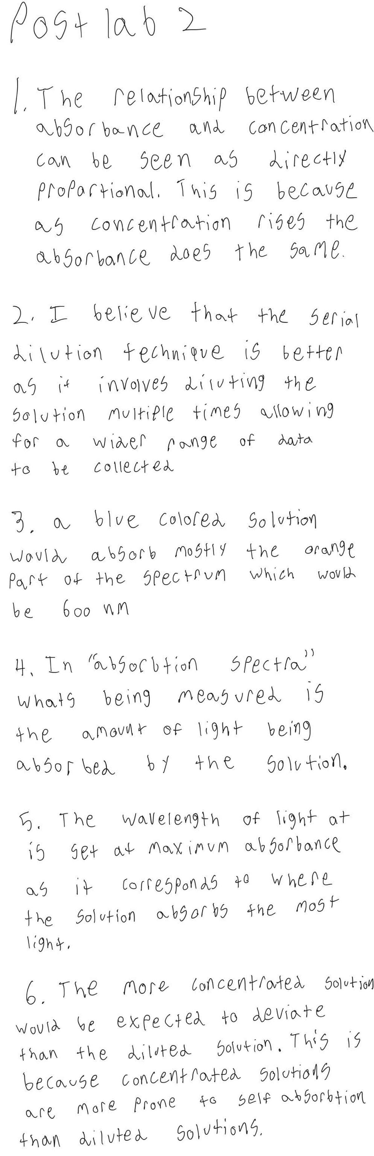 Post lab 2 - CHM2045L - Studocu