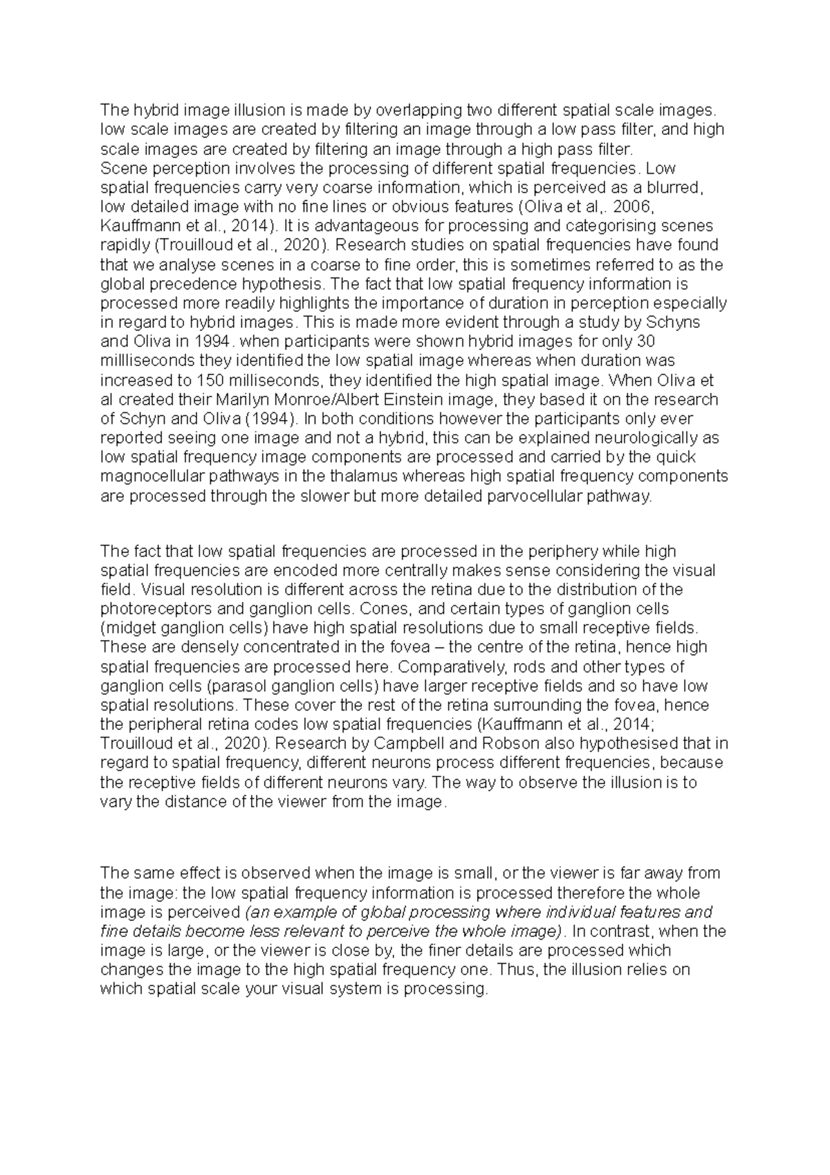 The perception of hybrid images - The hybrid image illusion is made by ...