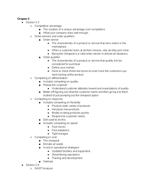 OPIM HW 2 - HW 2 - OPIM / BADM 3104: OPERATIONS MANAGEMENT L. S. Thakur ...