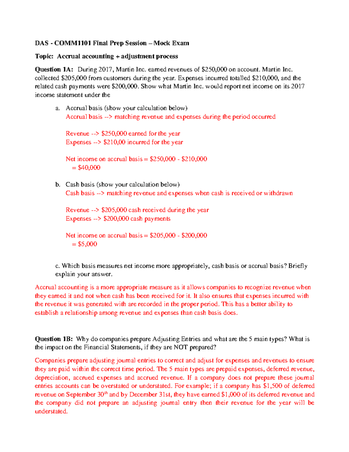 Intro Prep Session - Solutions - DAS - COMM1101 Final Prep Session ...
