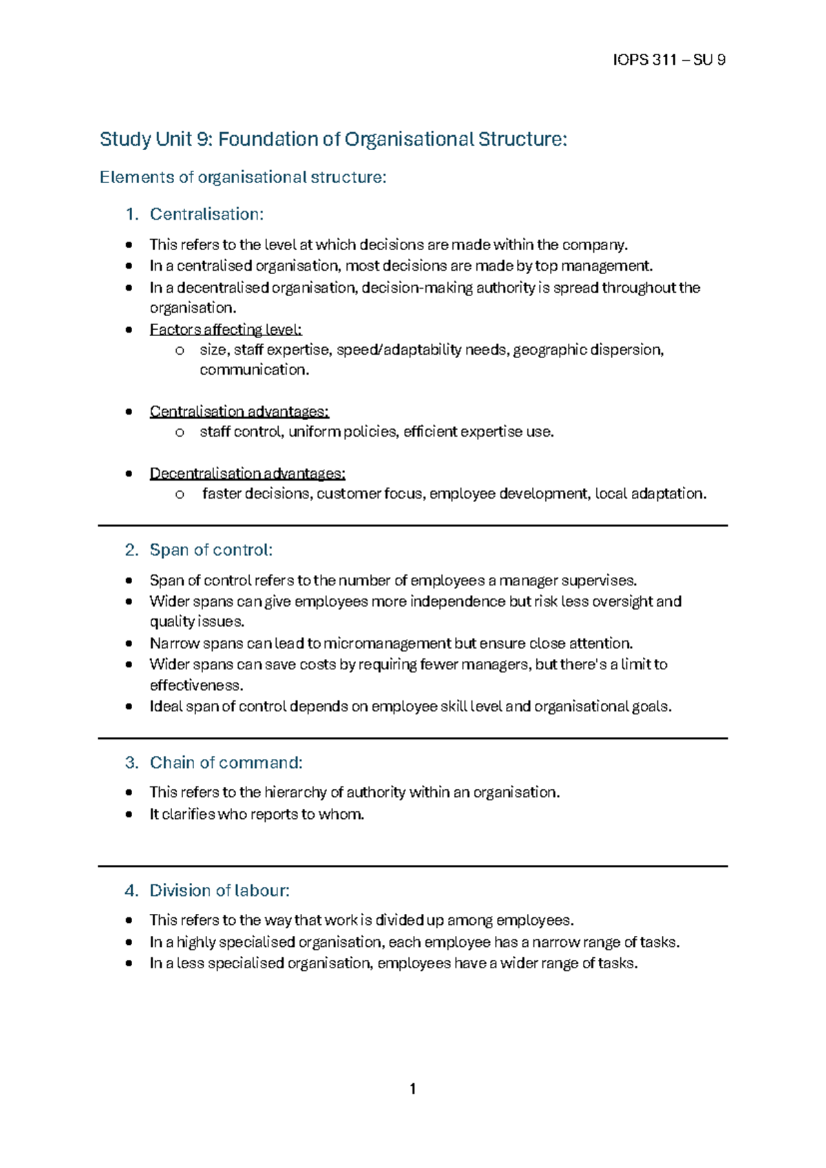 IOPS 311 - SU 9 - Summary Method Of Geography - Study Unit 9 ...