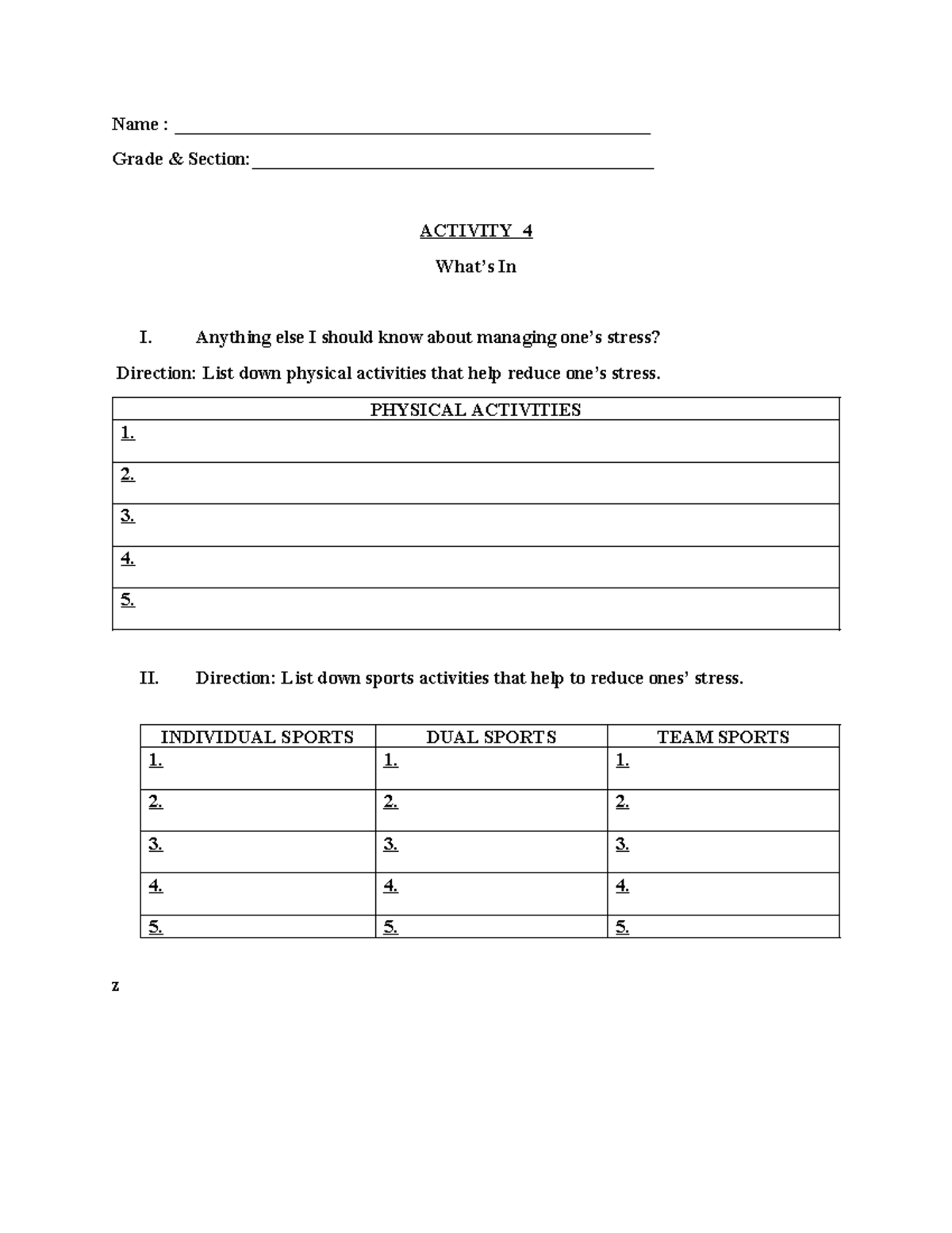 Activity 4 (PE 11) - education - Name