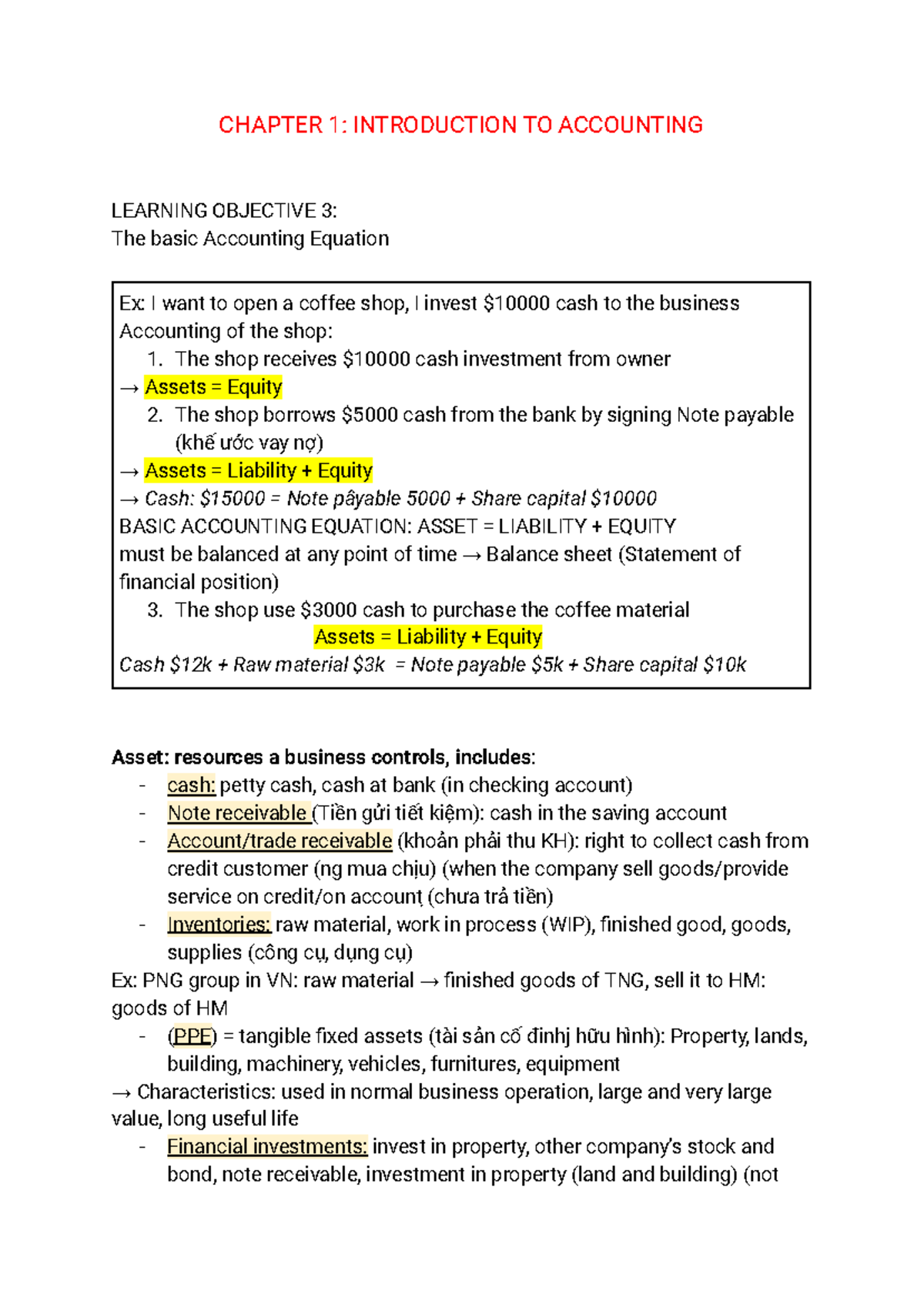 Principles OF Accounting - CHAPTER 1: INTRODUCTION TO ACCOUNTING ...