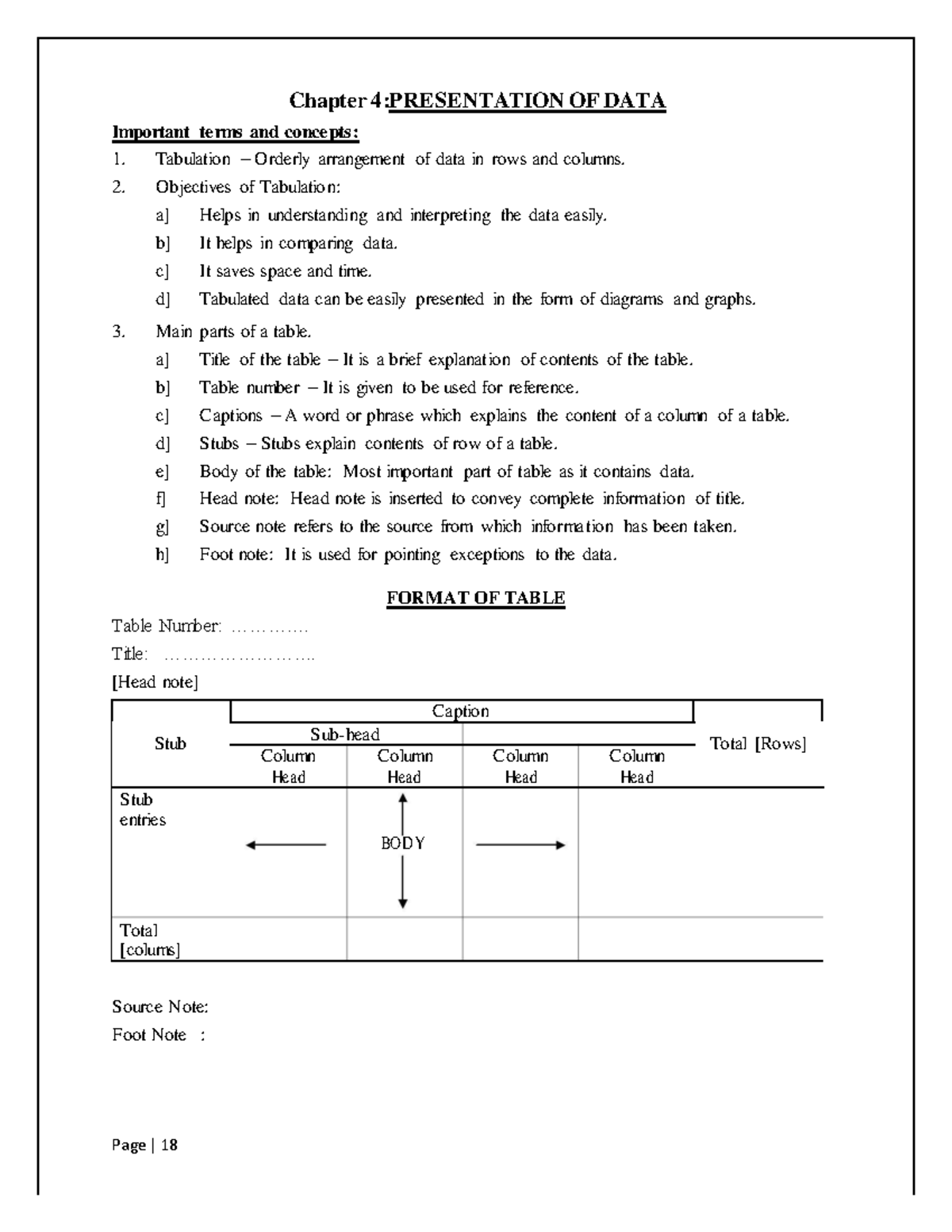 Presentation of data - Chapter 4:PRESENTATION OF DATA Important terms ...