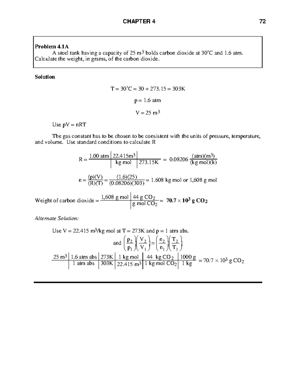 CHAP4 Formulario de fisicoquimica - CHAPTER 4 72 Problem 4 A steel tank ...
