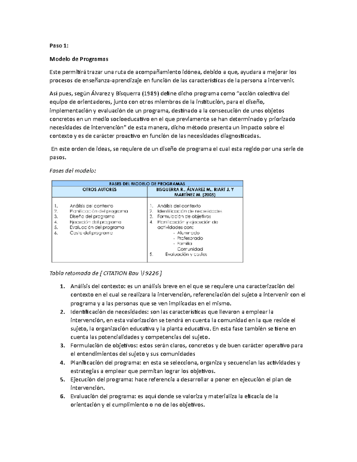 Diseño intervención - Mmmmm - Paso 1: Modelo de Programas Este ...