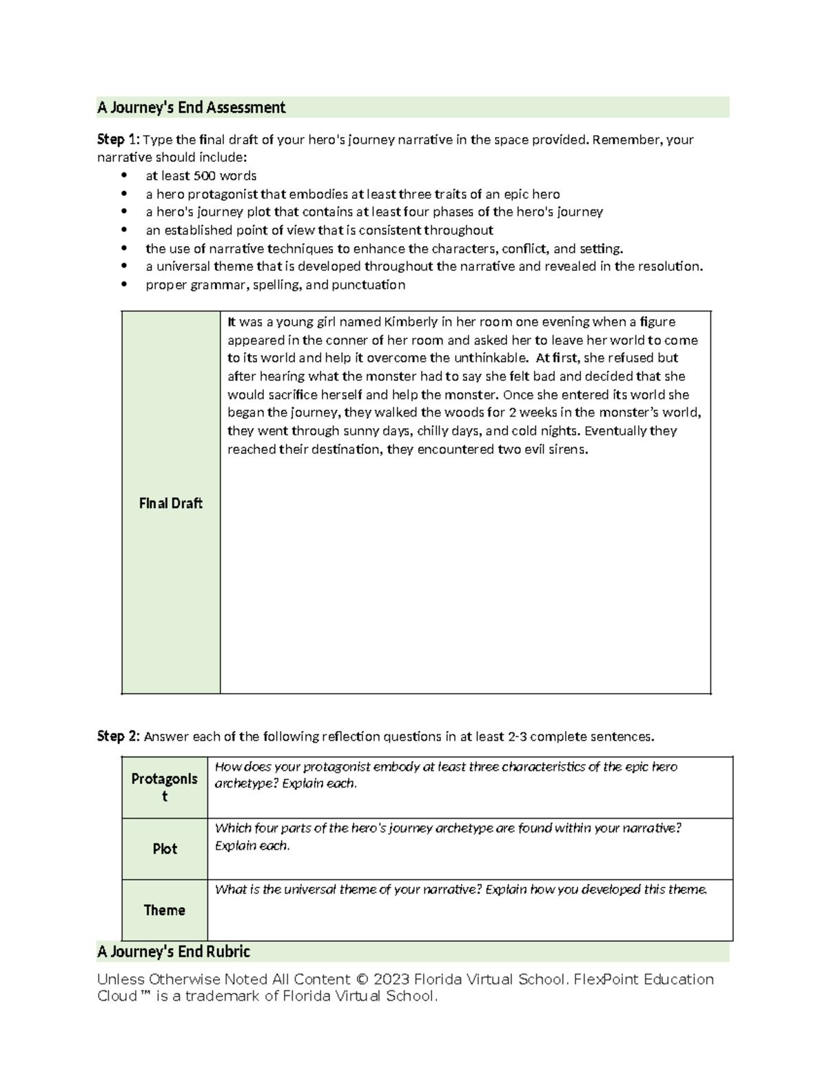 A journeys end assessmentt - A Journey's End Assessment Step 1: Type ...