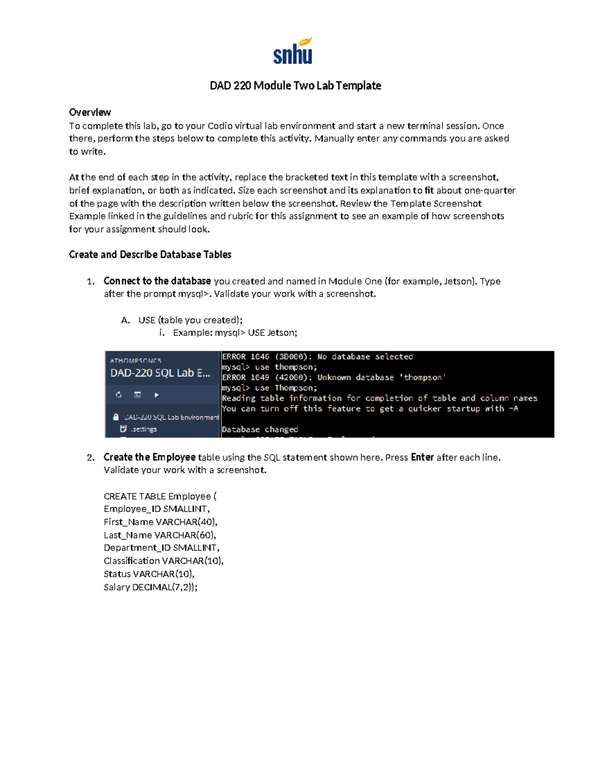 DAD 220 Module Two Lab Template - DAD 220 Module Two Lab Template ...