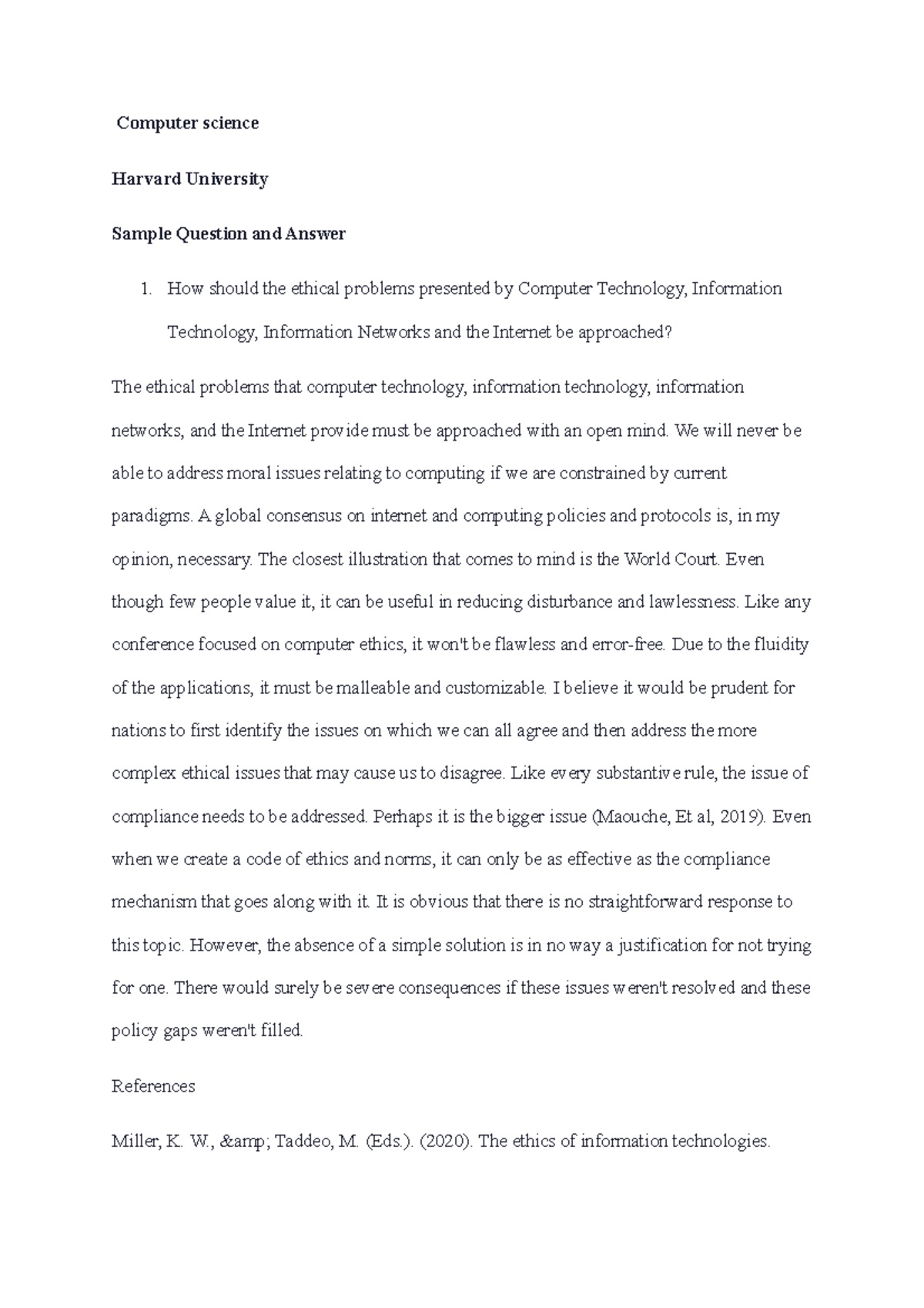 7 - This is a sample question with answers - Computer science Harvard ...