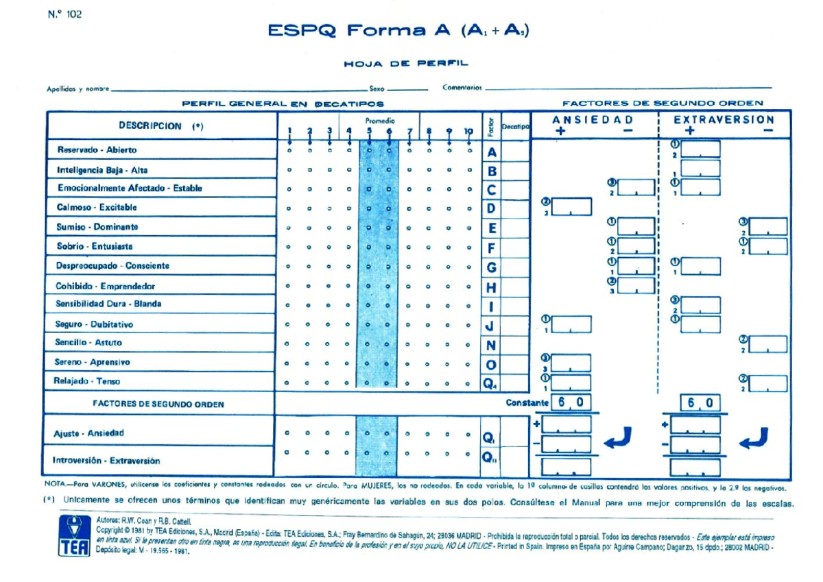 Documento 29 - Cuadro de colocación de datos para el ESPQ - Pruebas ...