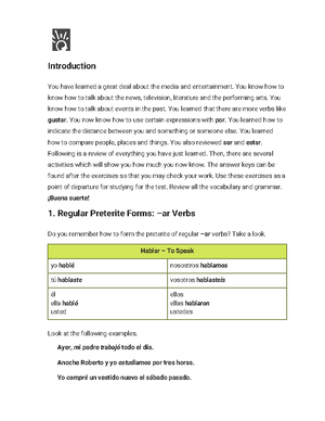 AP Spanish - Reading and Questions - SECTION l, PART A Interpretive ...