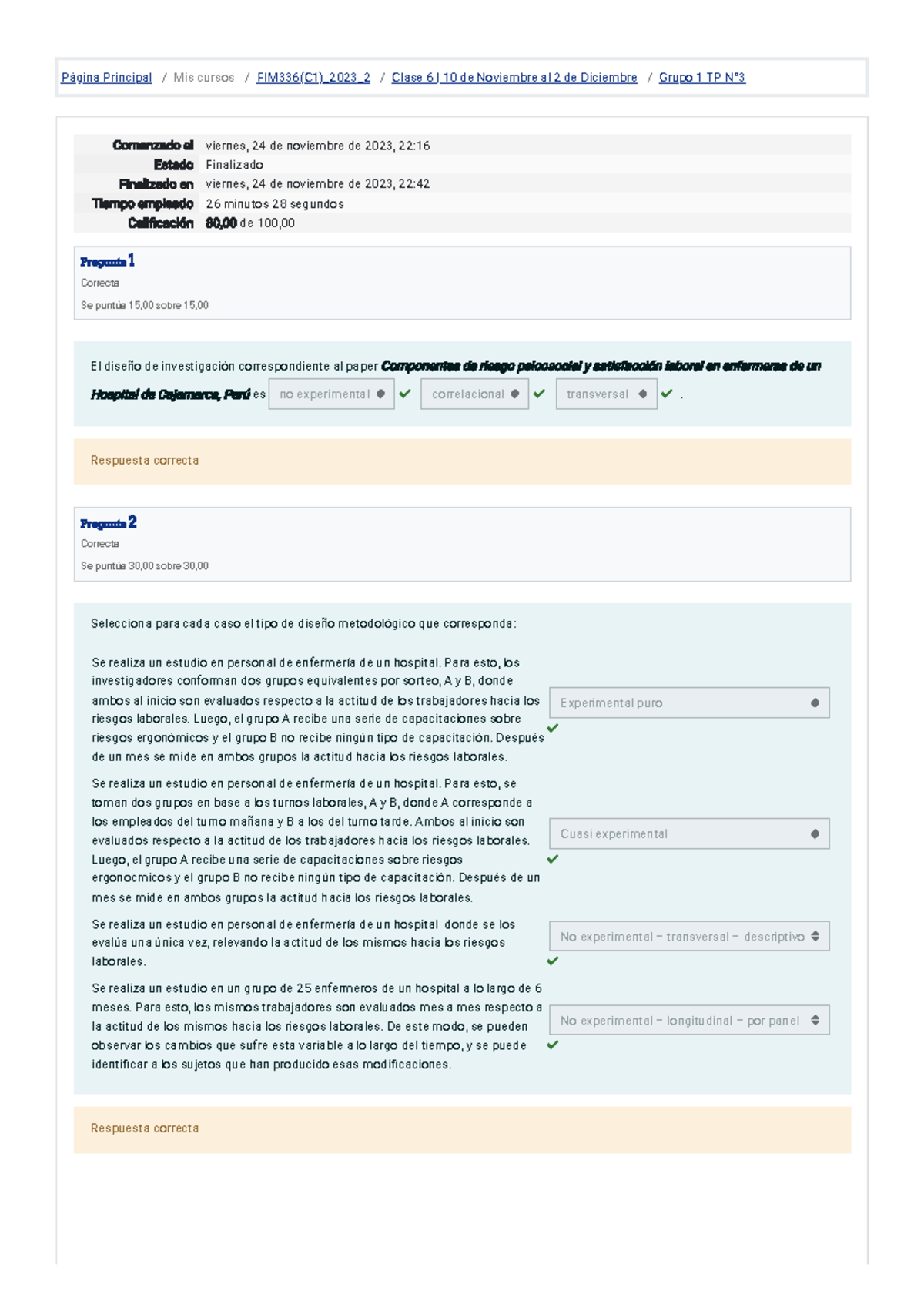 Grupo 1 TP N°3 Revisión del intento - Página Principal / Mis cursos / FIM336(C1)_2023_2 / Clase ...