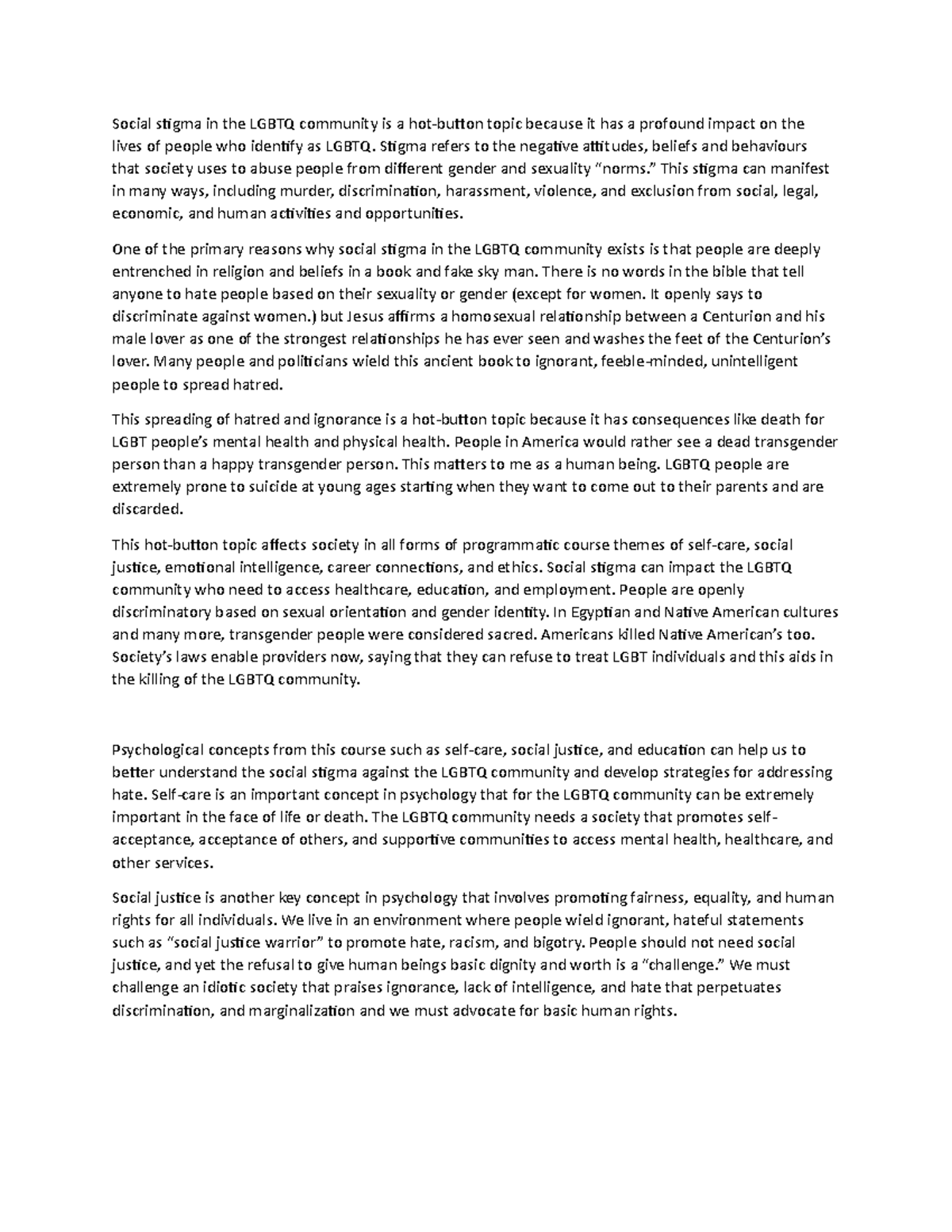 LGBT hot button topics - Social stigma in the LGBTQ community is a hot ...