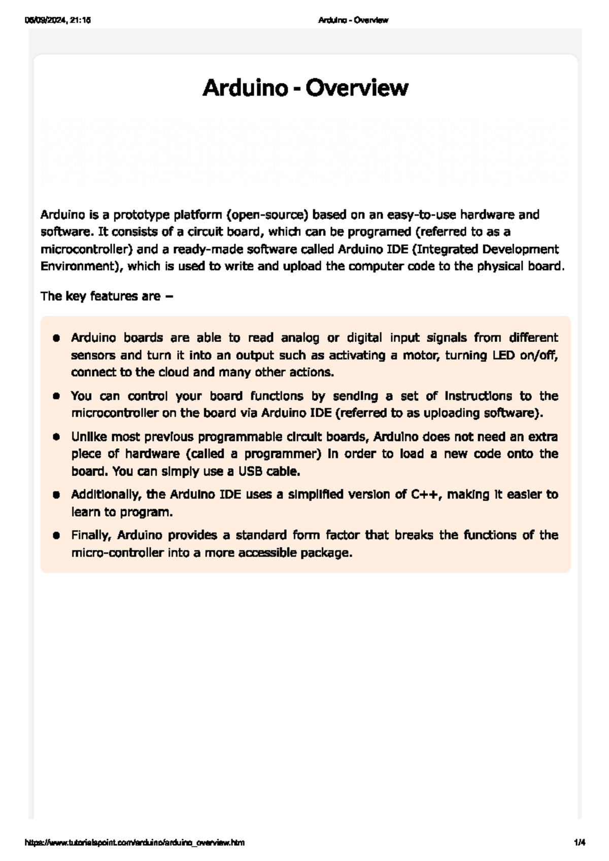 Arduino-tutorial-1 - Arduino-tutorial-1 - 21:15 Arduino Overview Arduino Overview Arduino is a ...