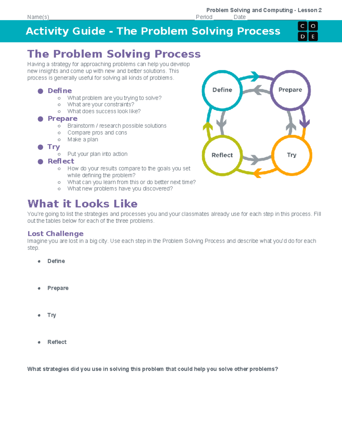 Activity Guide - Patterns in Data - Problem Solving and Computing ...