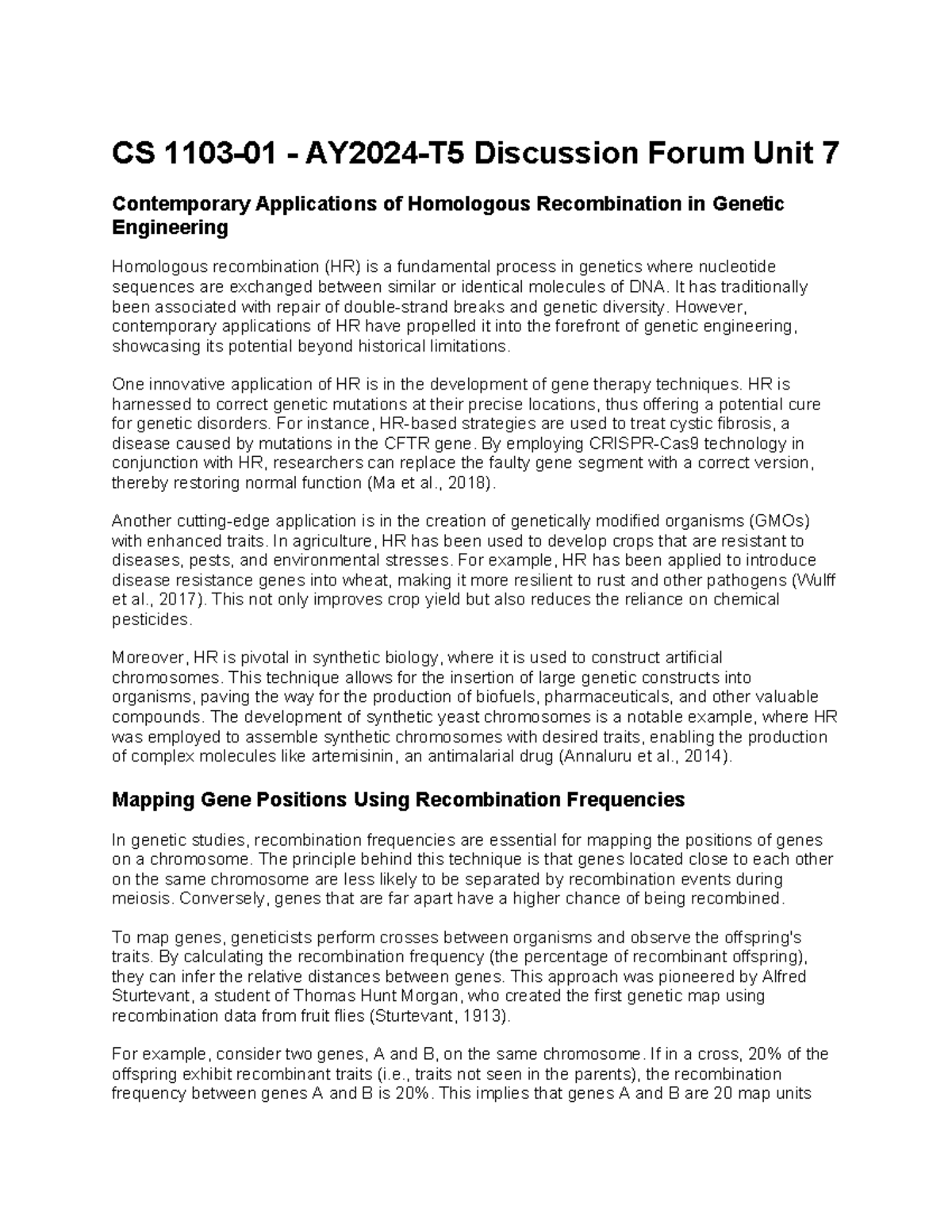 CS 1103-01 - AY2024-T5 Discussion Forum Unit 7 - CS 1103-01 - AY2024-T5 ...