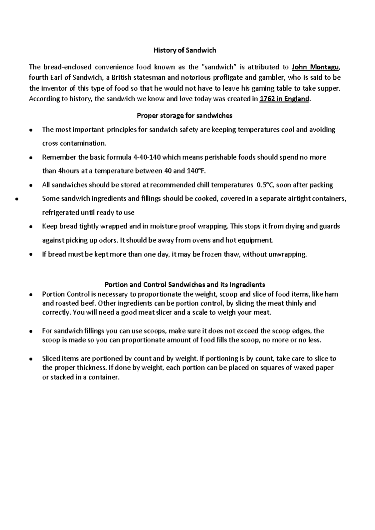 History of Sandwich - According to history, the sandwich we know and ...