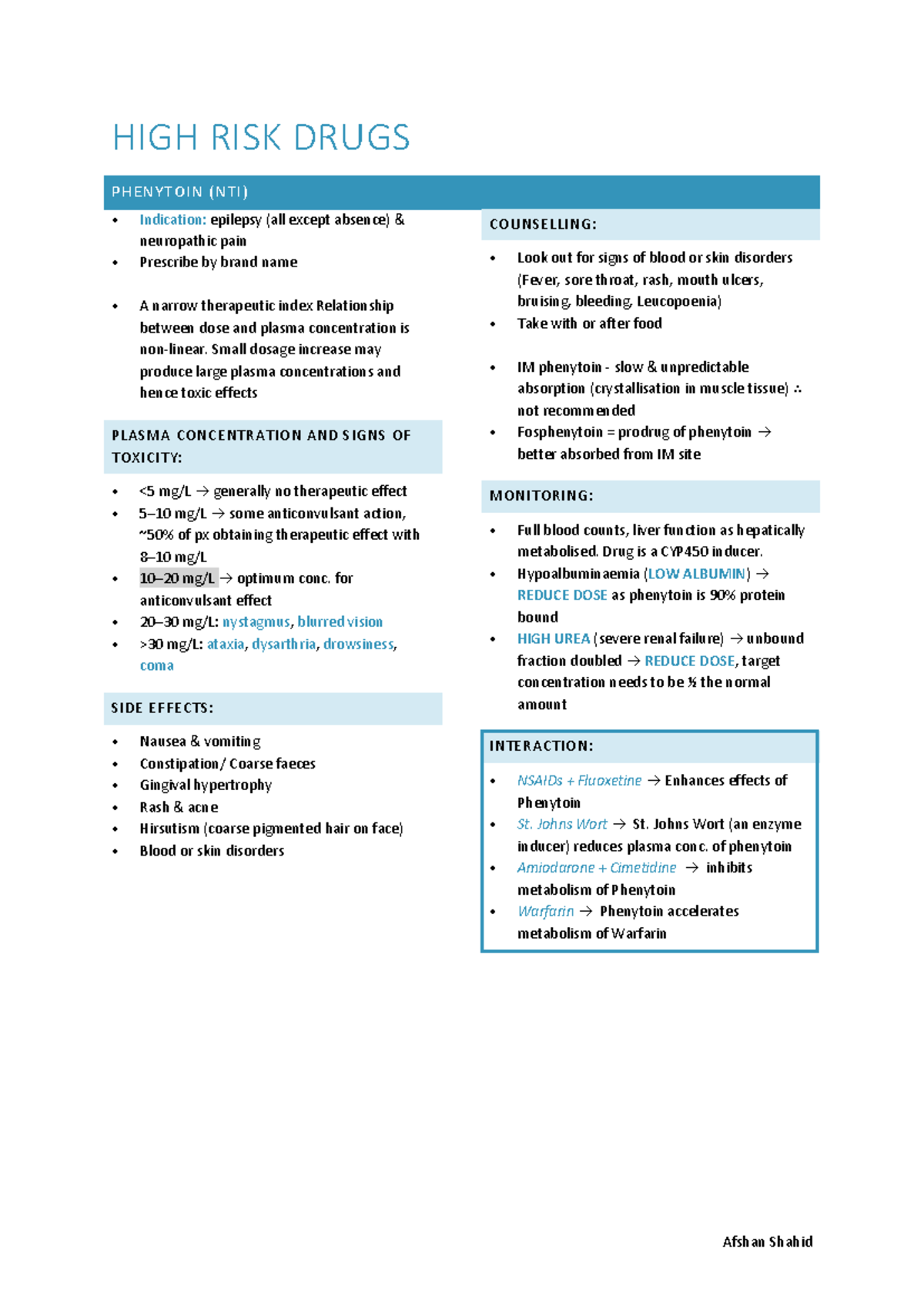 High risk drugs[ 9113] - Summary Pharmacy Centered Care - HIGH RISK ...
