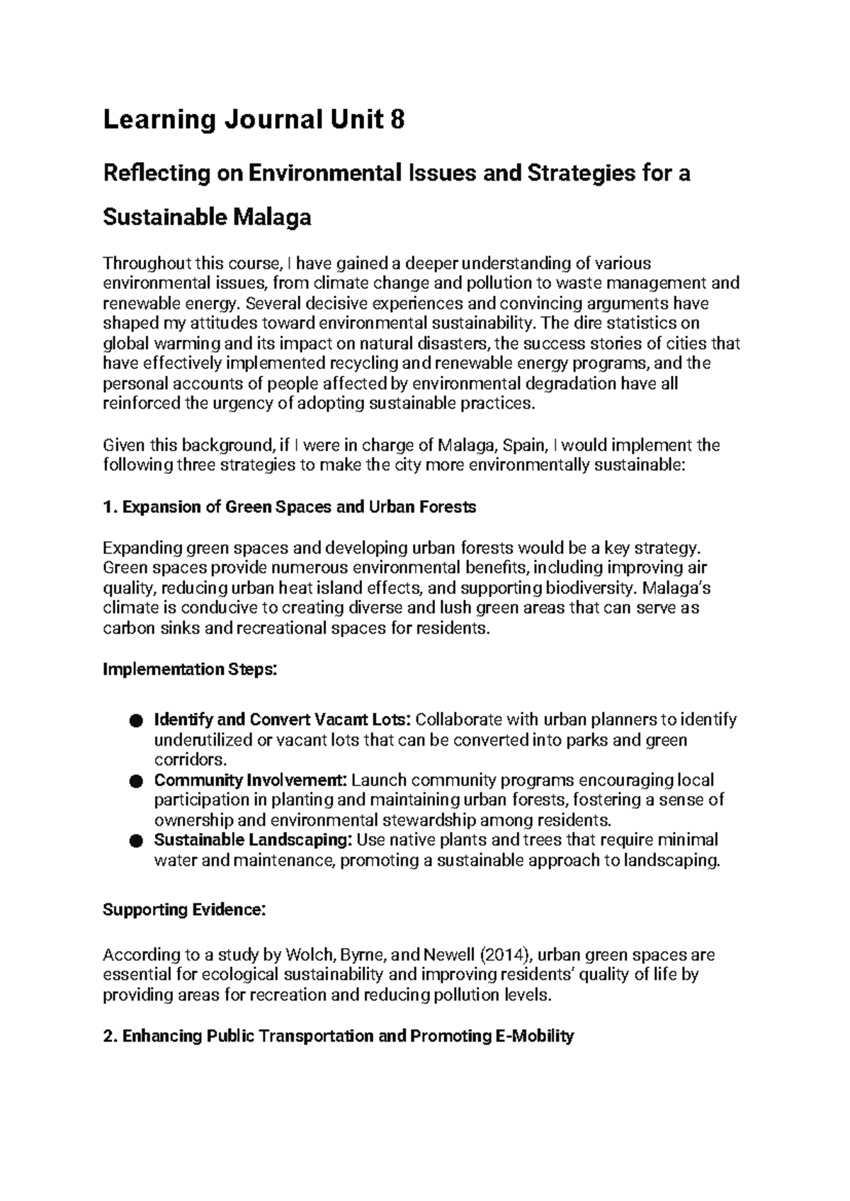 Learning Journal Unit 8 (ENVS 1301) - Learning Journal Unit 8 ...