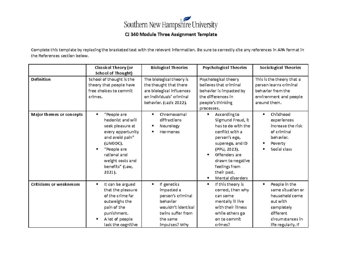 CJ 340 Module Three Assignment Template - CJ 340 Module Three ...