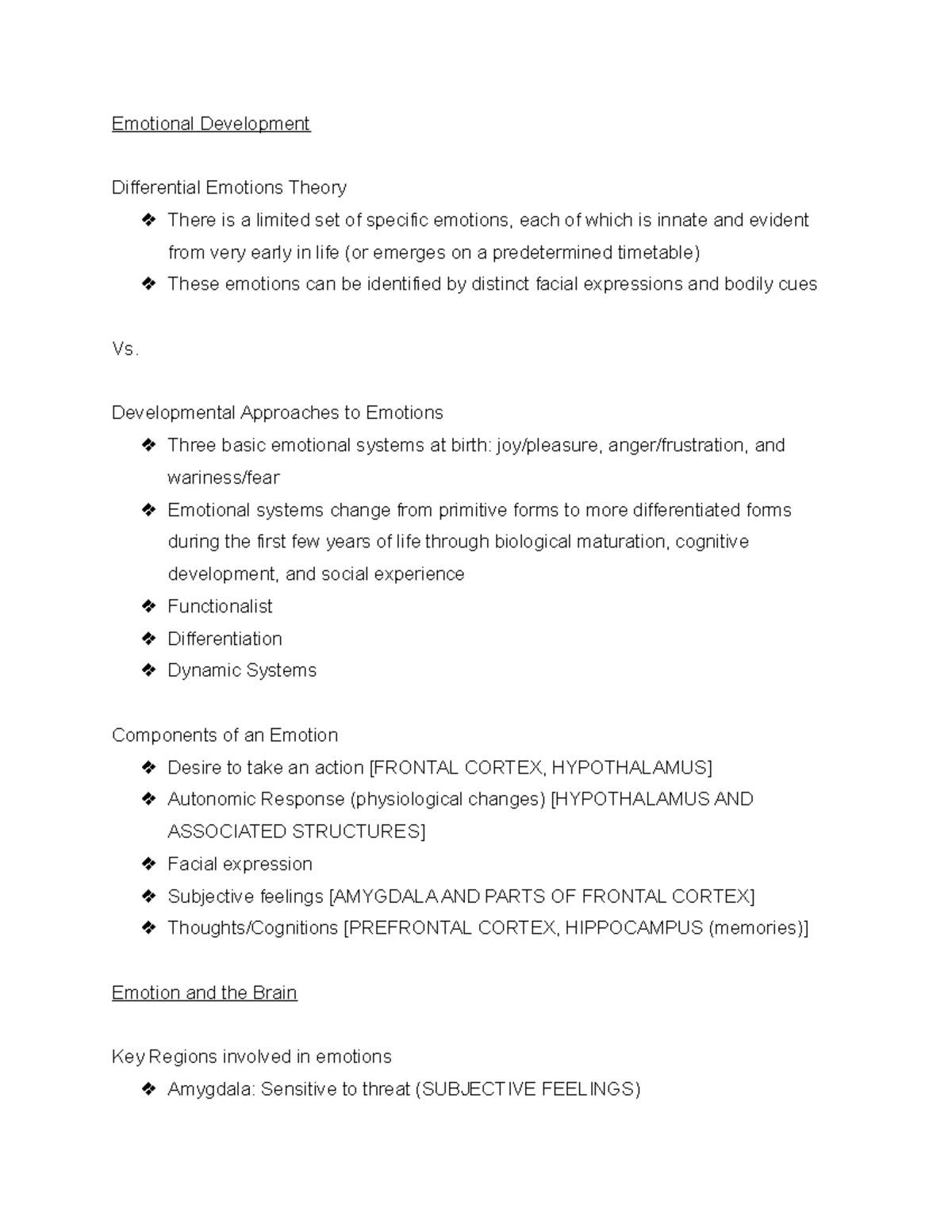 Emotional Development and Differentiation in Children - Studocu