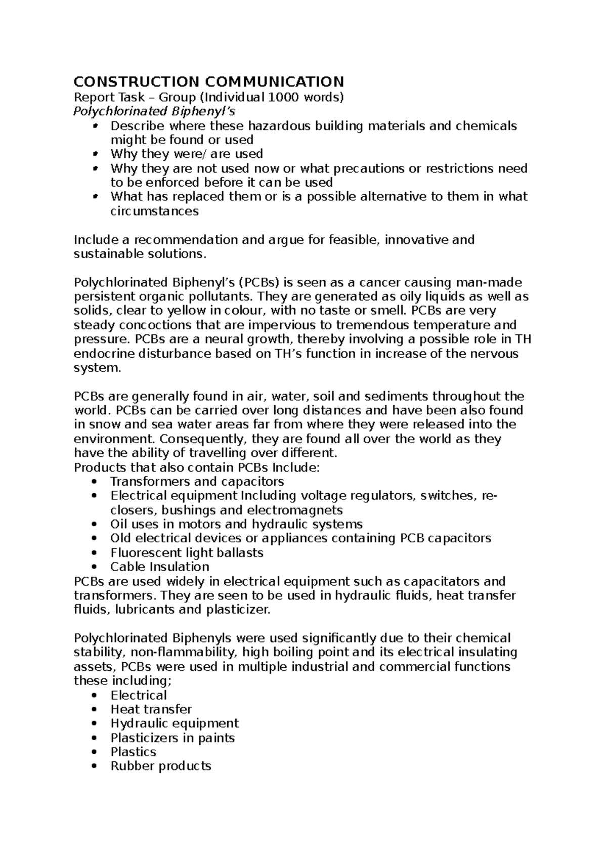 Construction Communication - Report Task - CONSTRUCTION COMMUNICATION ...