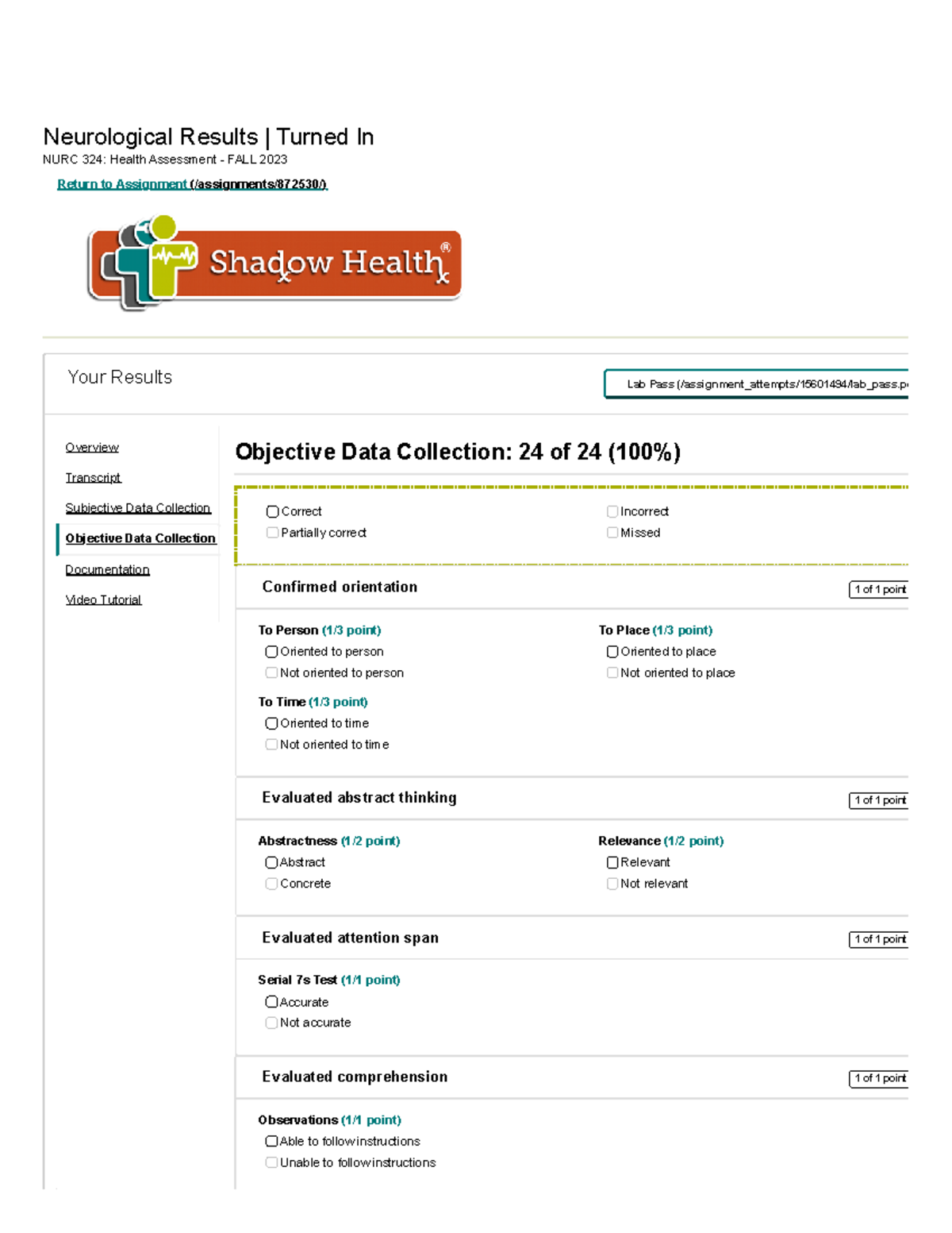 Neurological objective data tina jones - Neurological Results | Turned ...