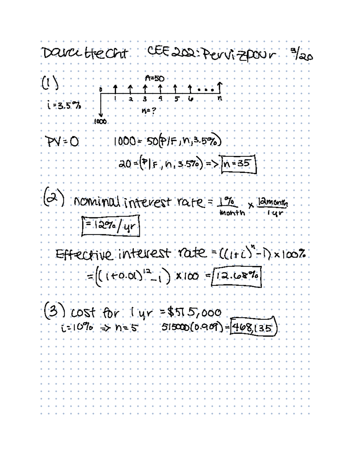 CEE 202 - HW 5 - Homework Assignment 5 - Darcettecht CEE 202 Pervizpour 420 A 50 d o T T T T T T ...