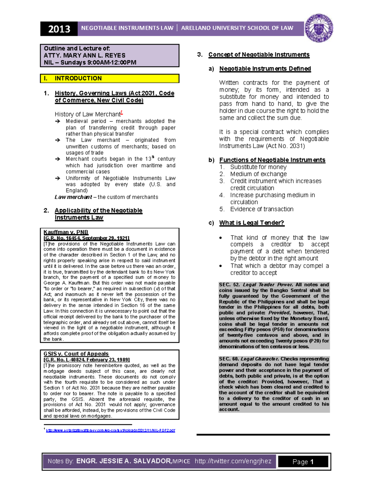 NIL - Reviewer - Notes By: ENGR. JESSIE A. SALVADOR,MPICE twitter ...