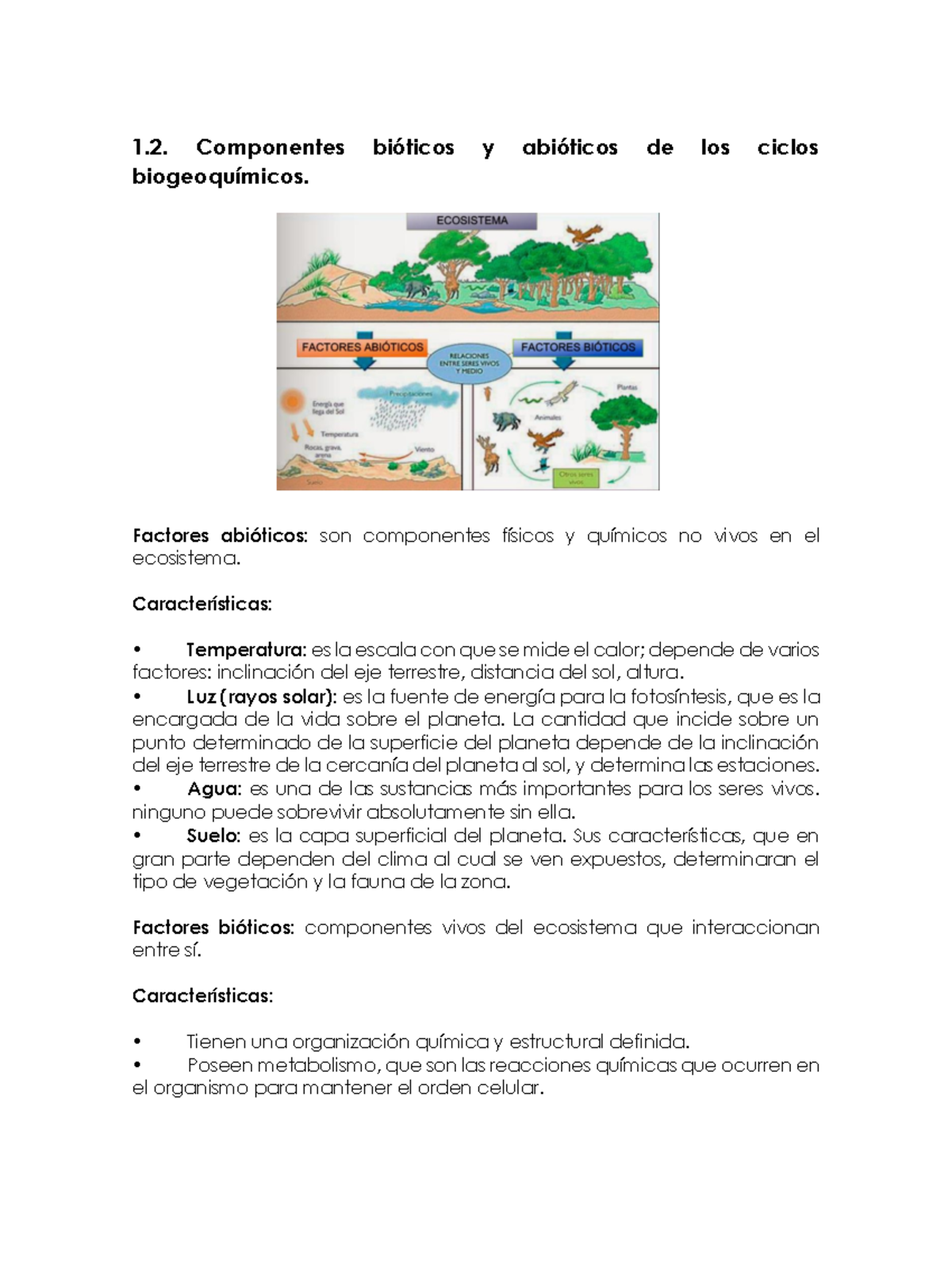 Componentes bióticos y abióticos - 1. Componentes bióticos y abióticos ...
