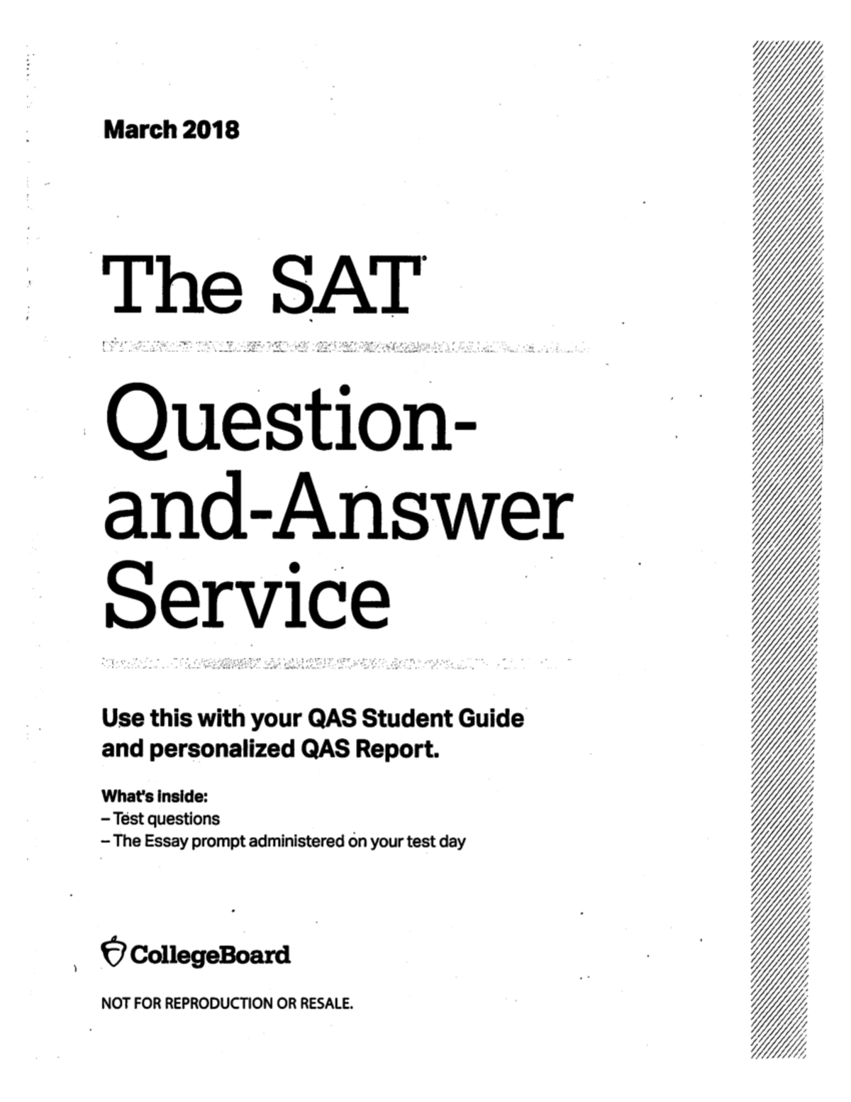 2018 March SAT QAS - asas - March 2018 The SAT Service Use this with ...