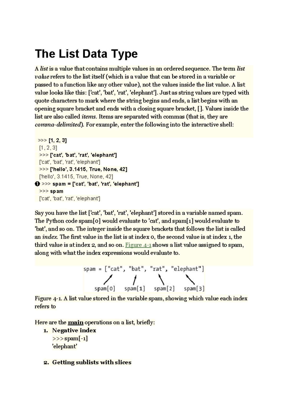 Tutorial 4 - werkgroep week 4 - The List Data Type A list is a value ...