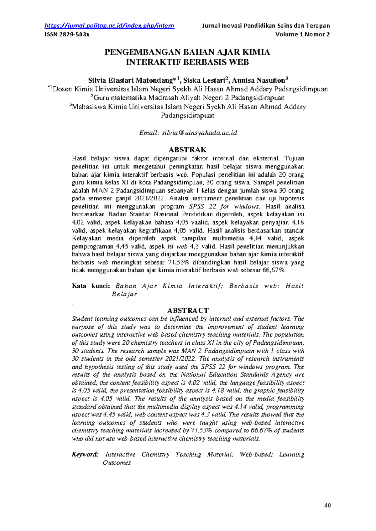 777-Article Text-3624-1-10-20221128 - ISSN 2829-503x Volume 1 Nomor 2 PENGEMBANGAN BAHAN AJAR ...