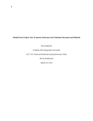 Module Four Assignment ACC 345 - Module Four Assignment Jason Sarra ...