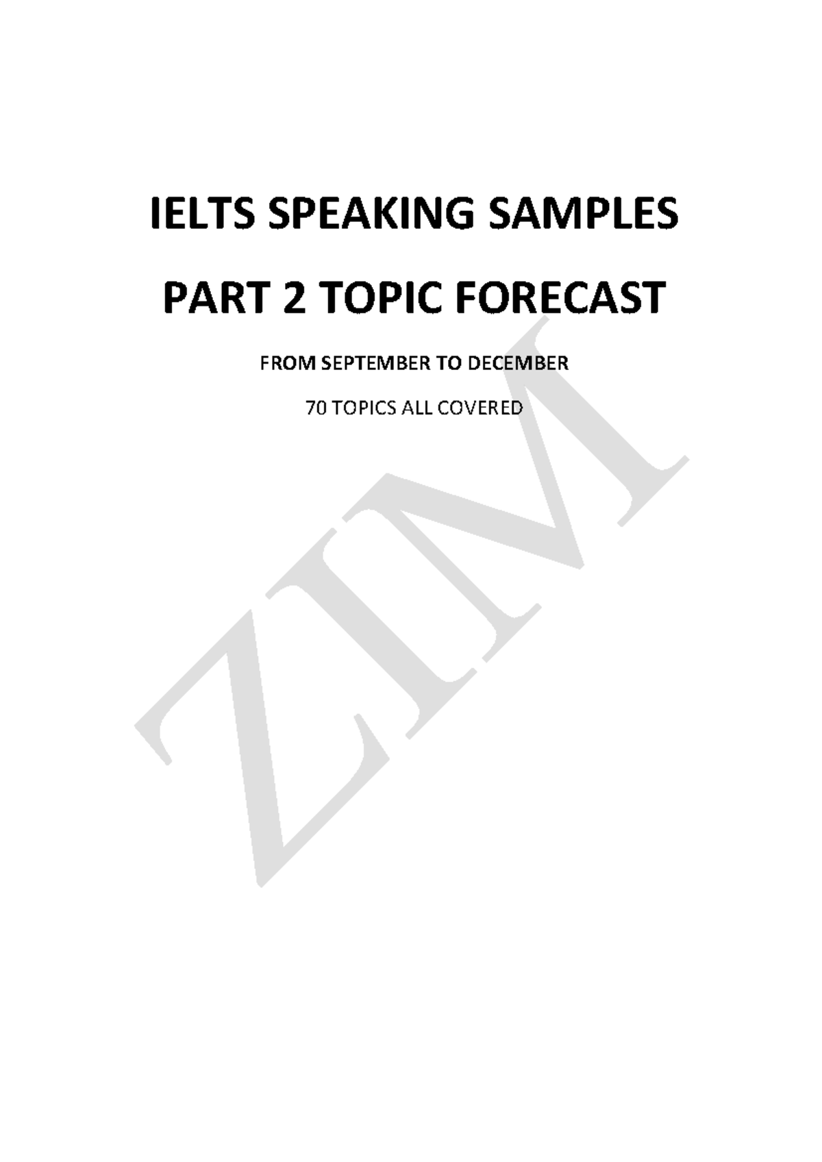 70 Ielts Speaking Samples Part 2 Forecast 9 - 12 - IELTS SPEAKING SAMPLES PART 2 TOPIC FORECAST ...