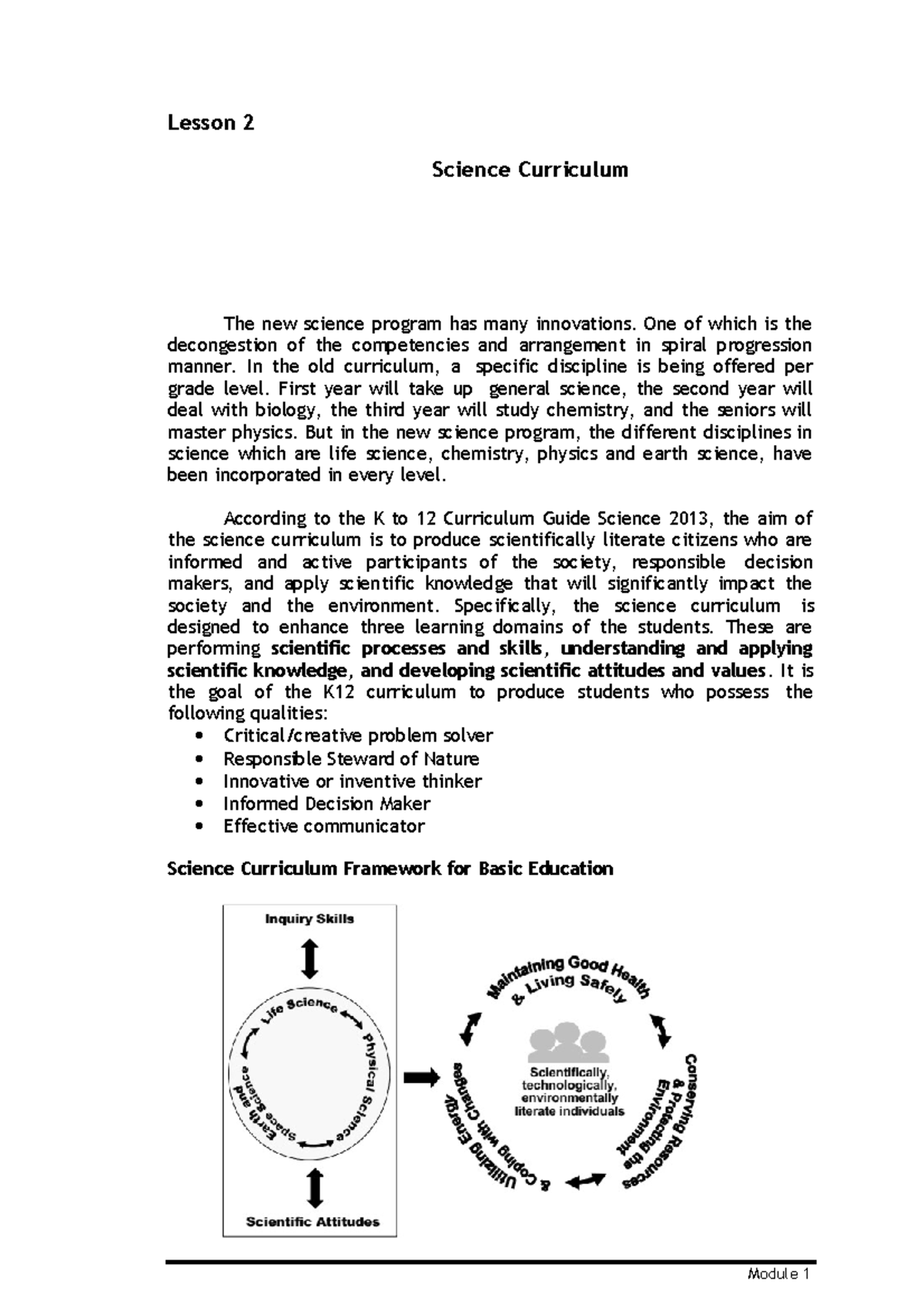 Lesson 2 Science Curriculum - Lesson 2 Science Curriculum The new ...
