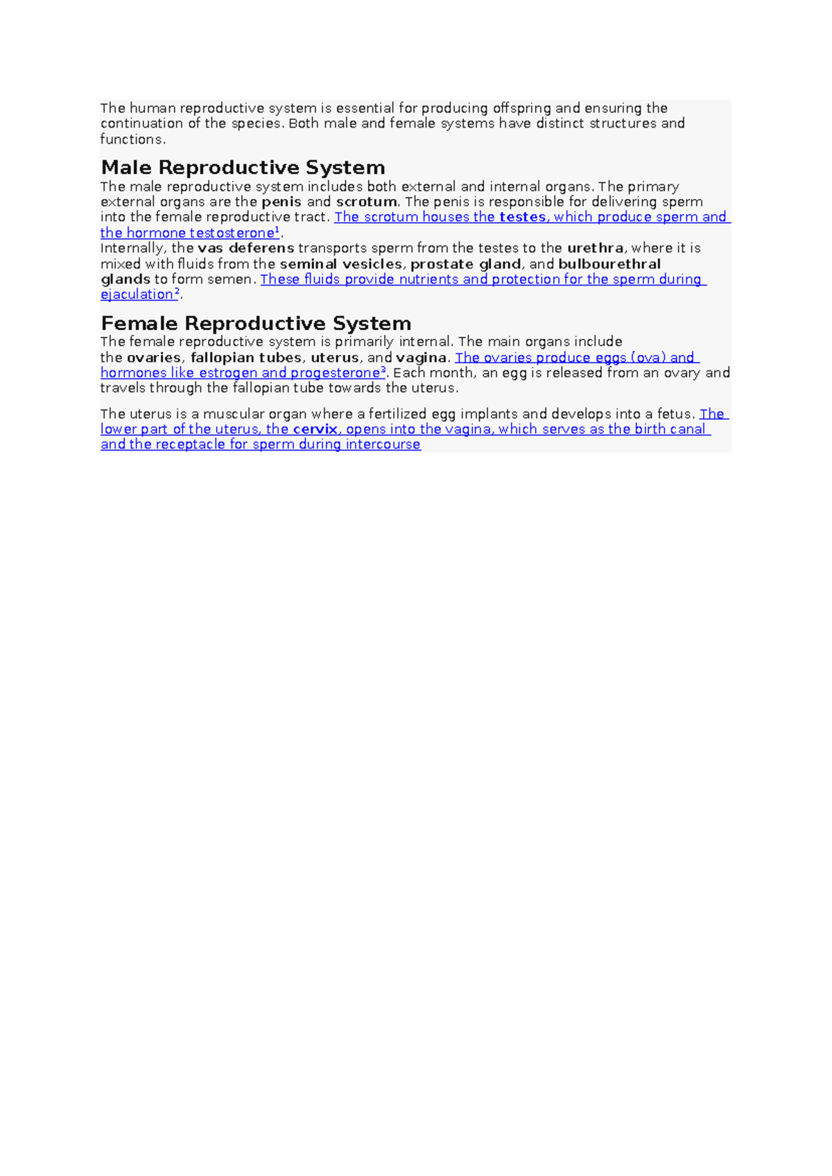 Unit 7 Assignment Human Reproduction Growth and Development - The human reproductive system is ...