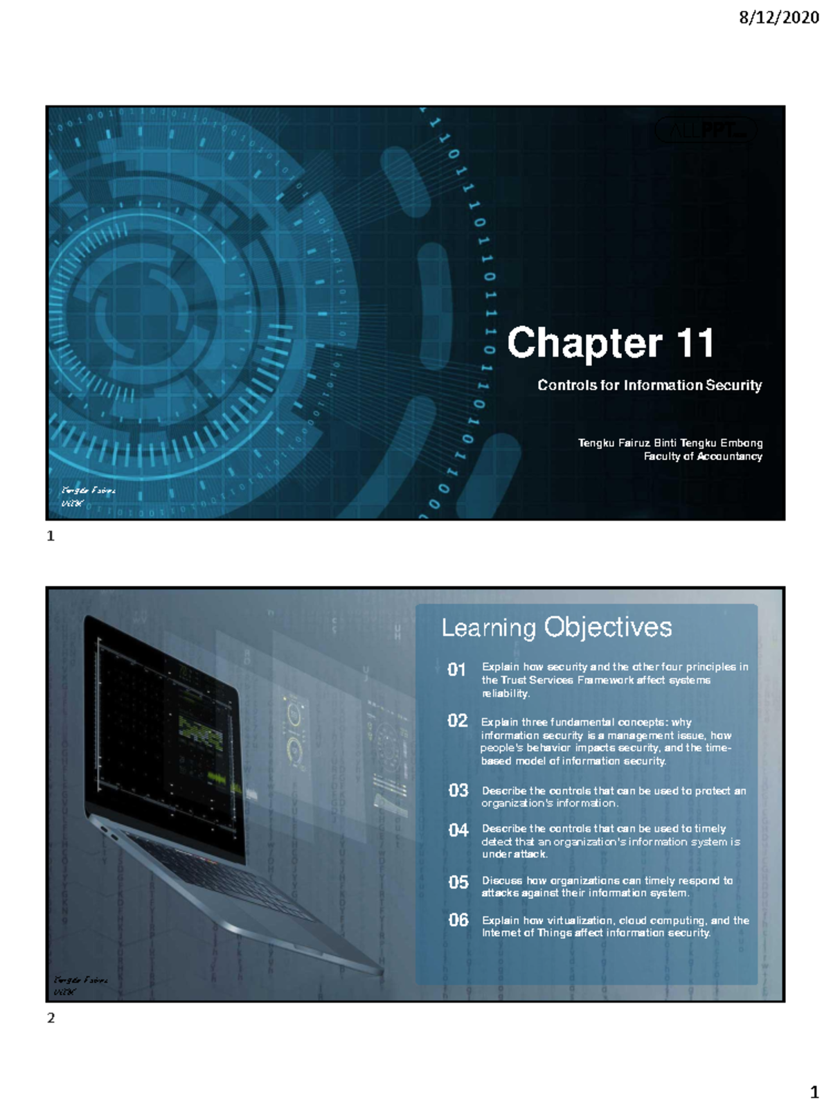 PP-Chap 11 - Use it well ya - Tengku Fairuz UiTM Chapter 11 Controls ...