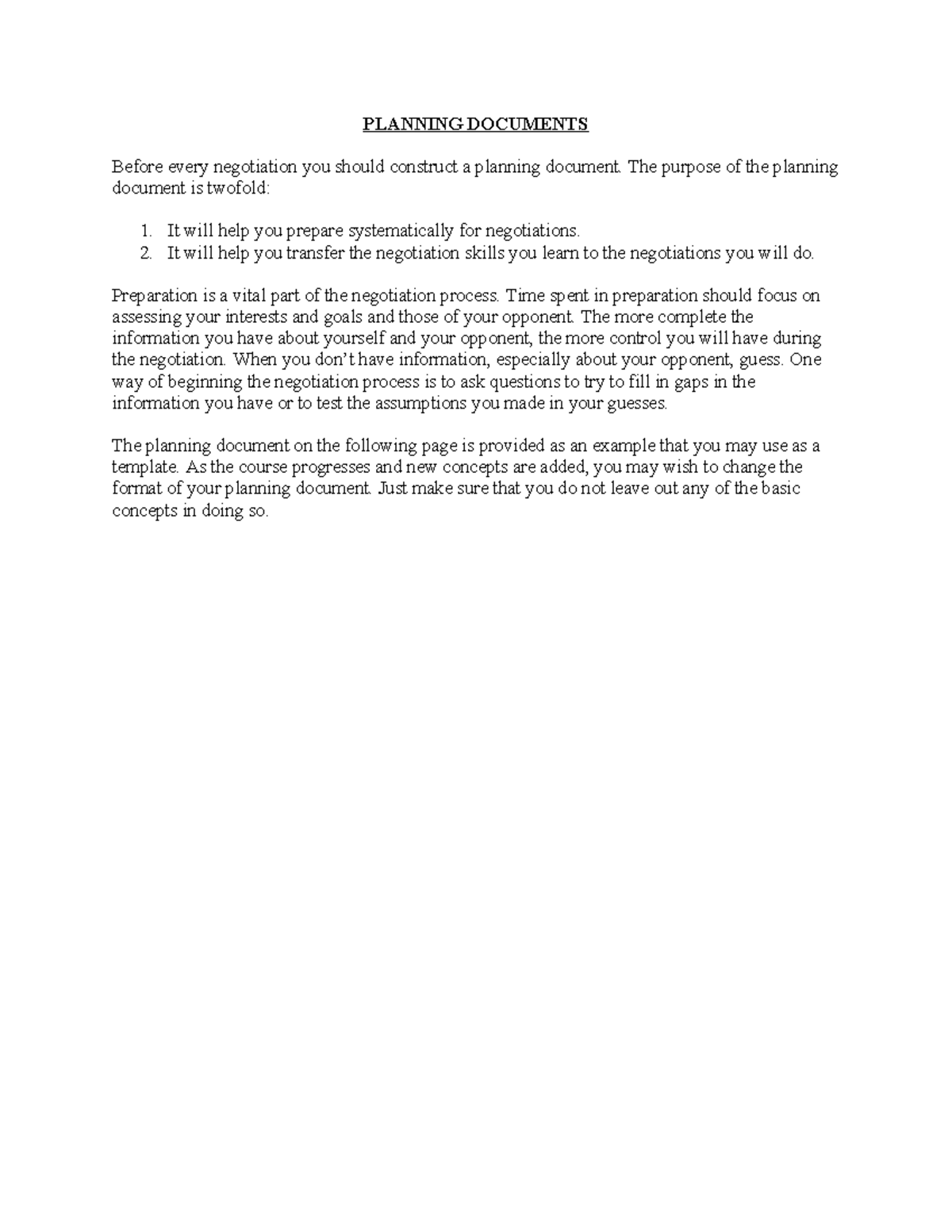 Strategic All. Planning Document - PLANNING DOCUMENTS Before every ...