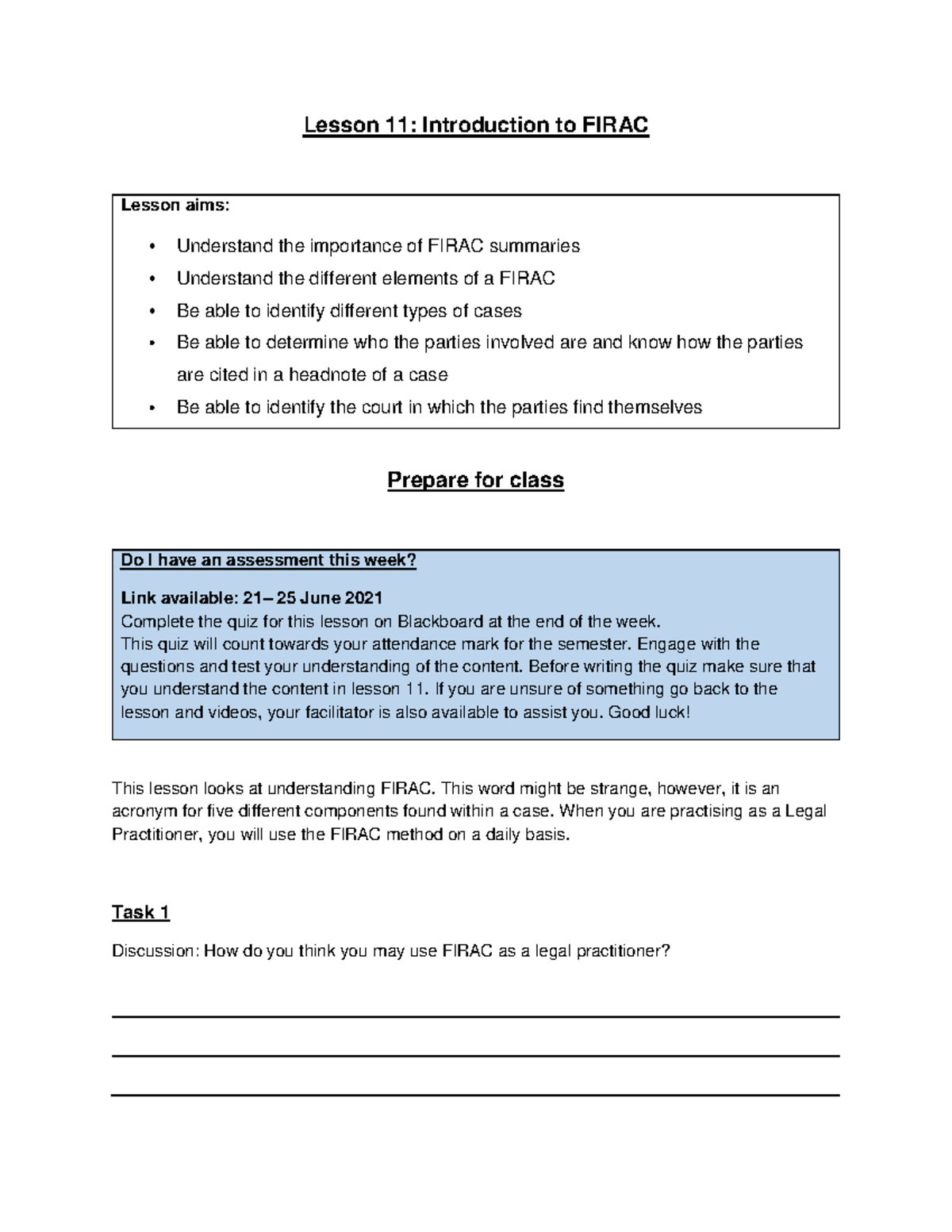 Lesson 11 introduction to Firac - Lesson 11: Introduction to FIRAC ...