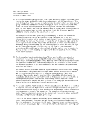 D092 task 1 - D092 task 1 - Allie Van Dyn Hoven Educational technology ...