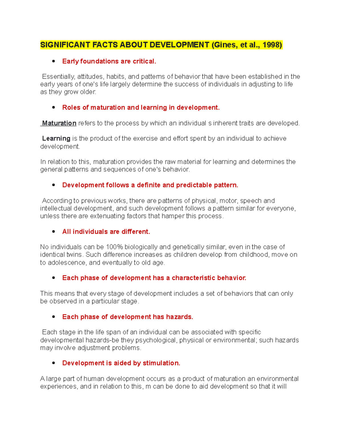 W2 Significant-Facts-About-Development - SIGNIFICANT FACTS ABOUT ...