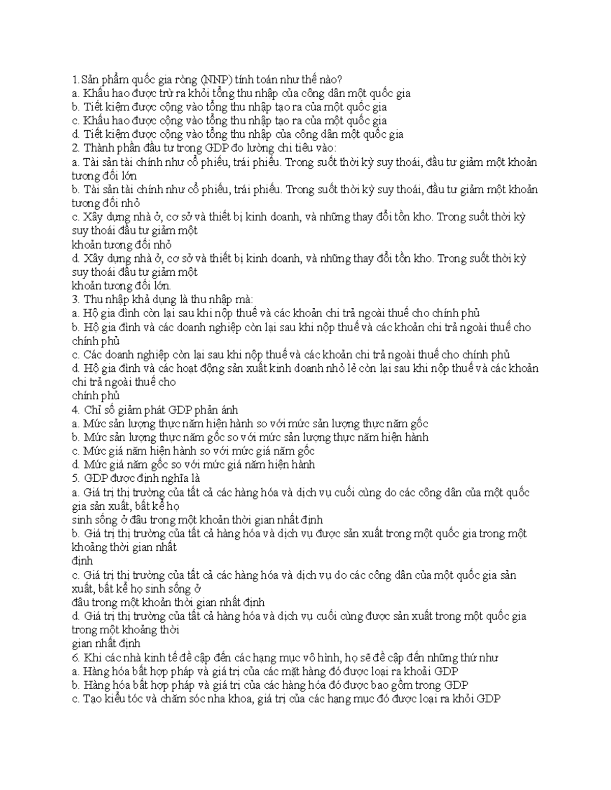 KTVM - ktvm - 1ản phẩm quốc gia ròng (NNP) tính toán như thế nào? a ...