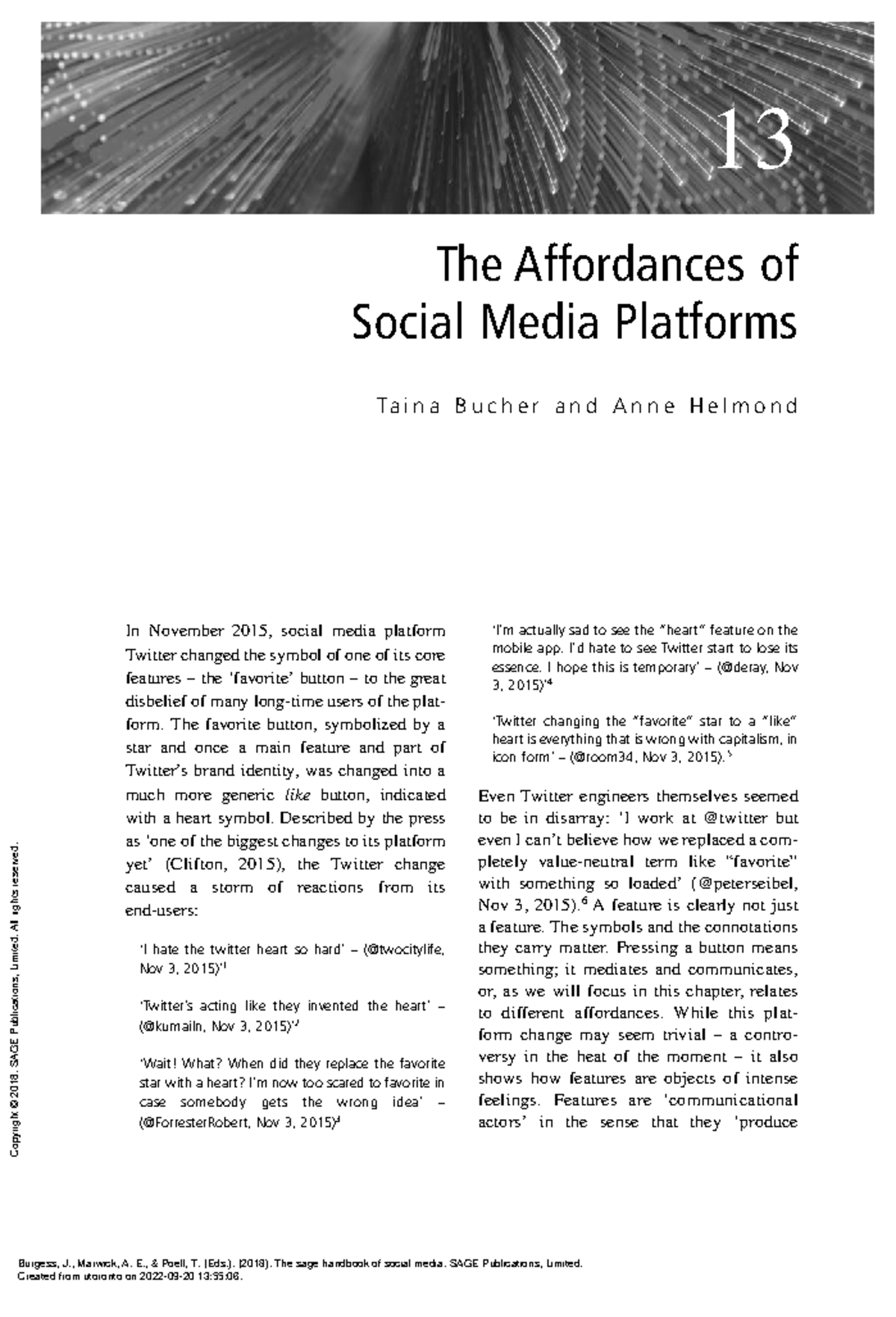 Social media affordances - The Affordances of Social Media Platforms Ta ...