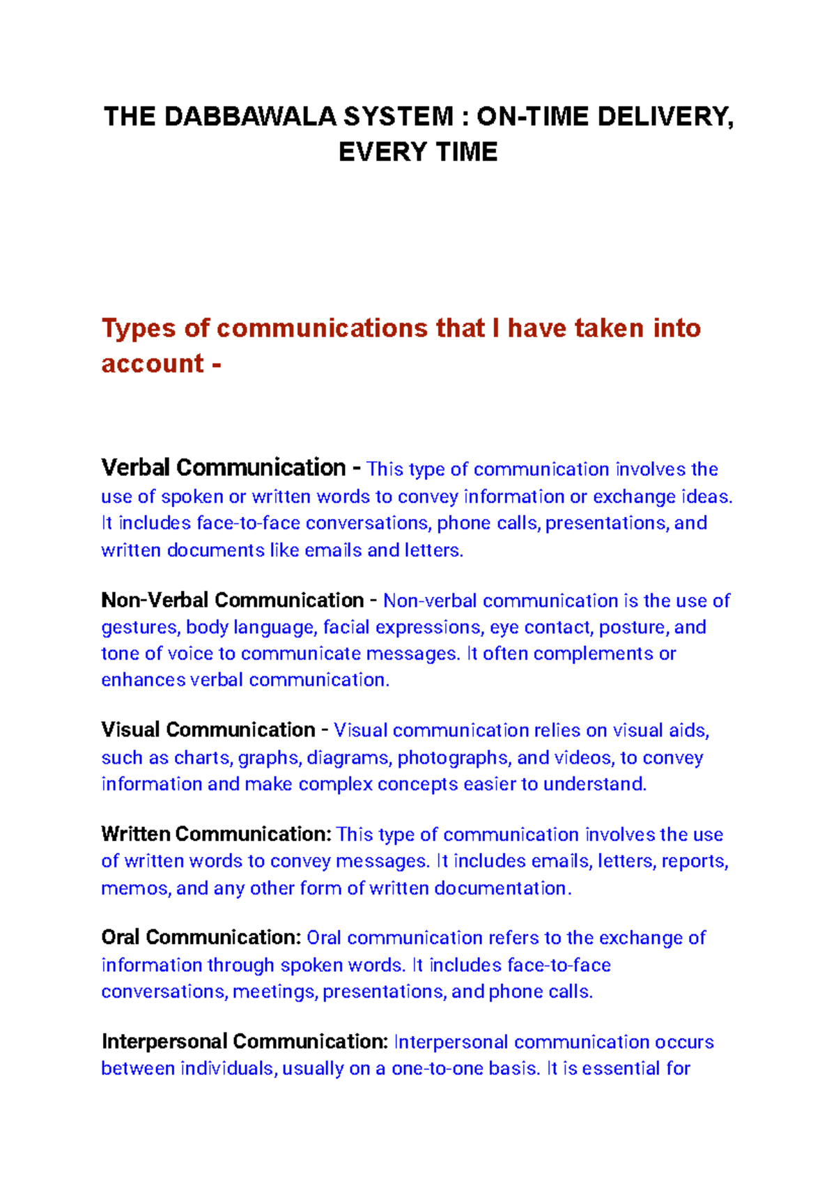 Dabbawala System Assignment - THE DABBAWALA SYSTEM : ON-TIME DELIVERY ...