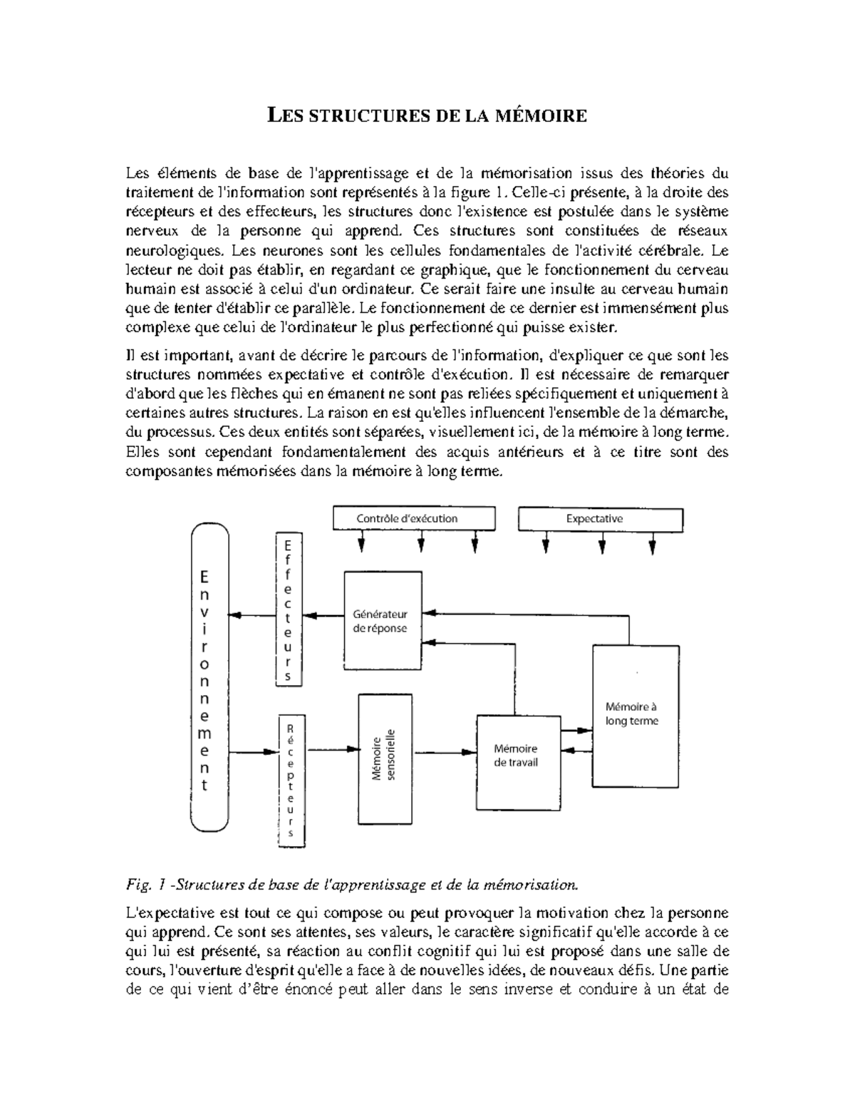 LES Structures DE LA MÉ Moire - LES STRUCTURES DE LA MÉMOIRE Les ...