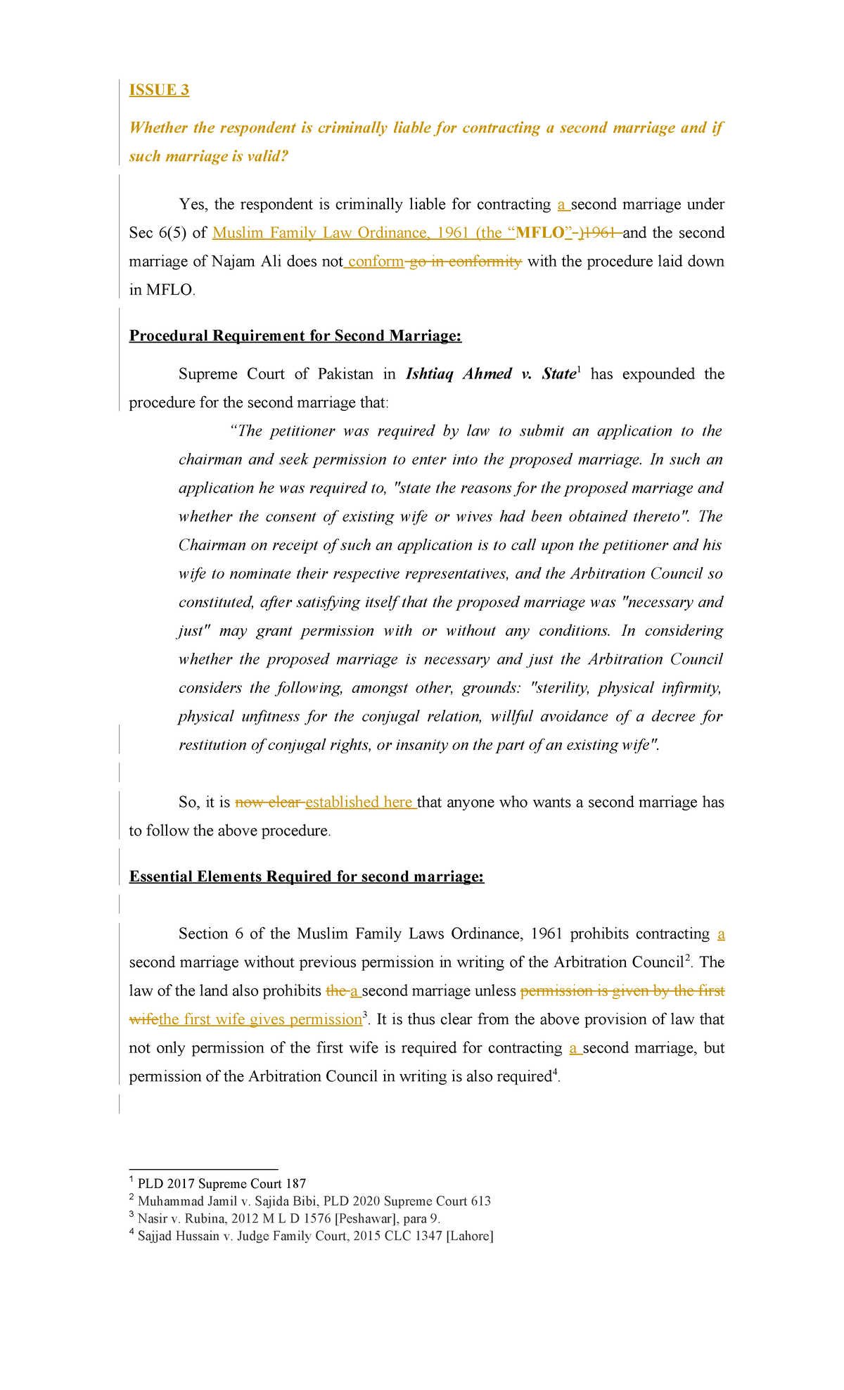Issue 3 Noor e Sabah Edited - ISSUE 3 Whether the respondent is criminally liable for ...