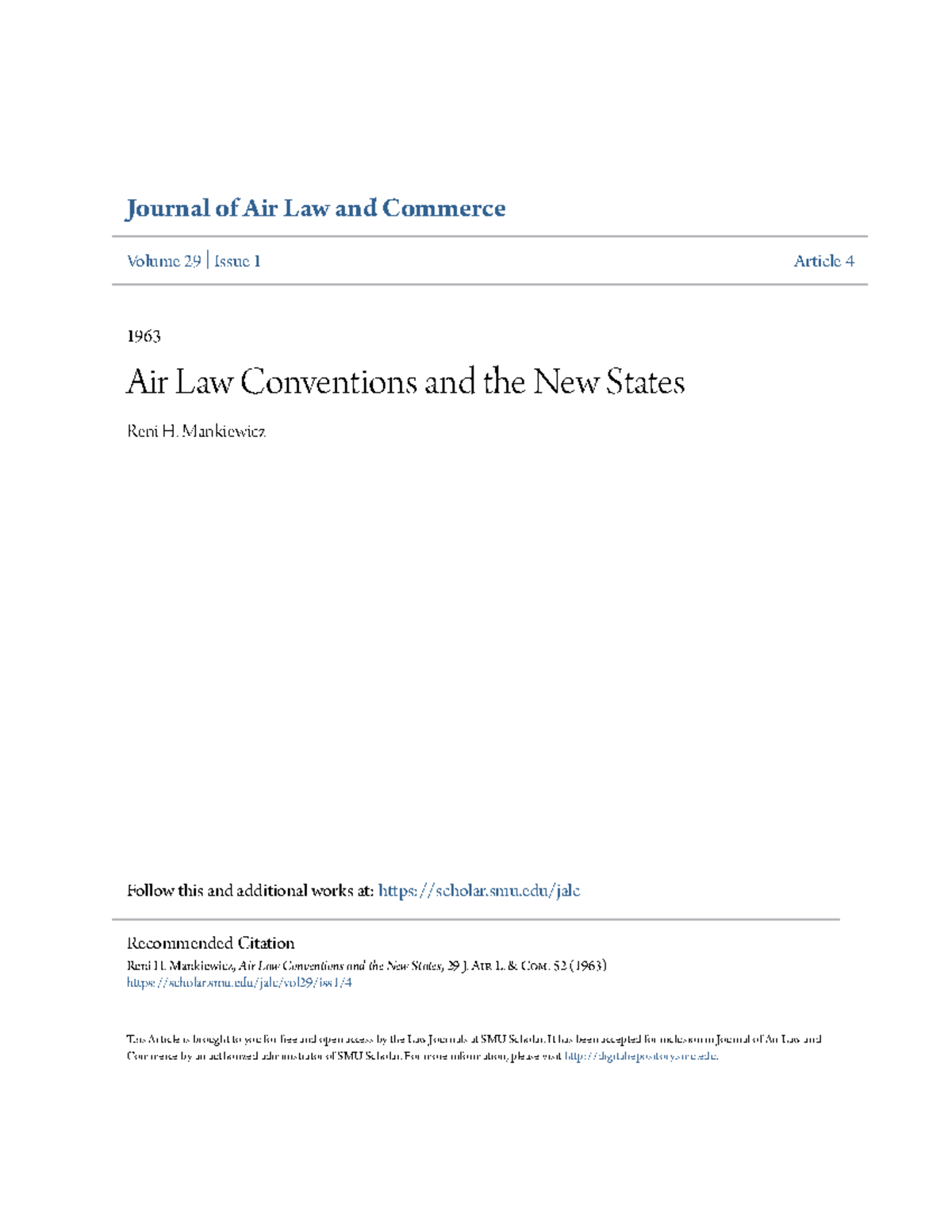 Air Law Conventions and the New States-2 - Public International Law ...