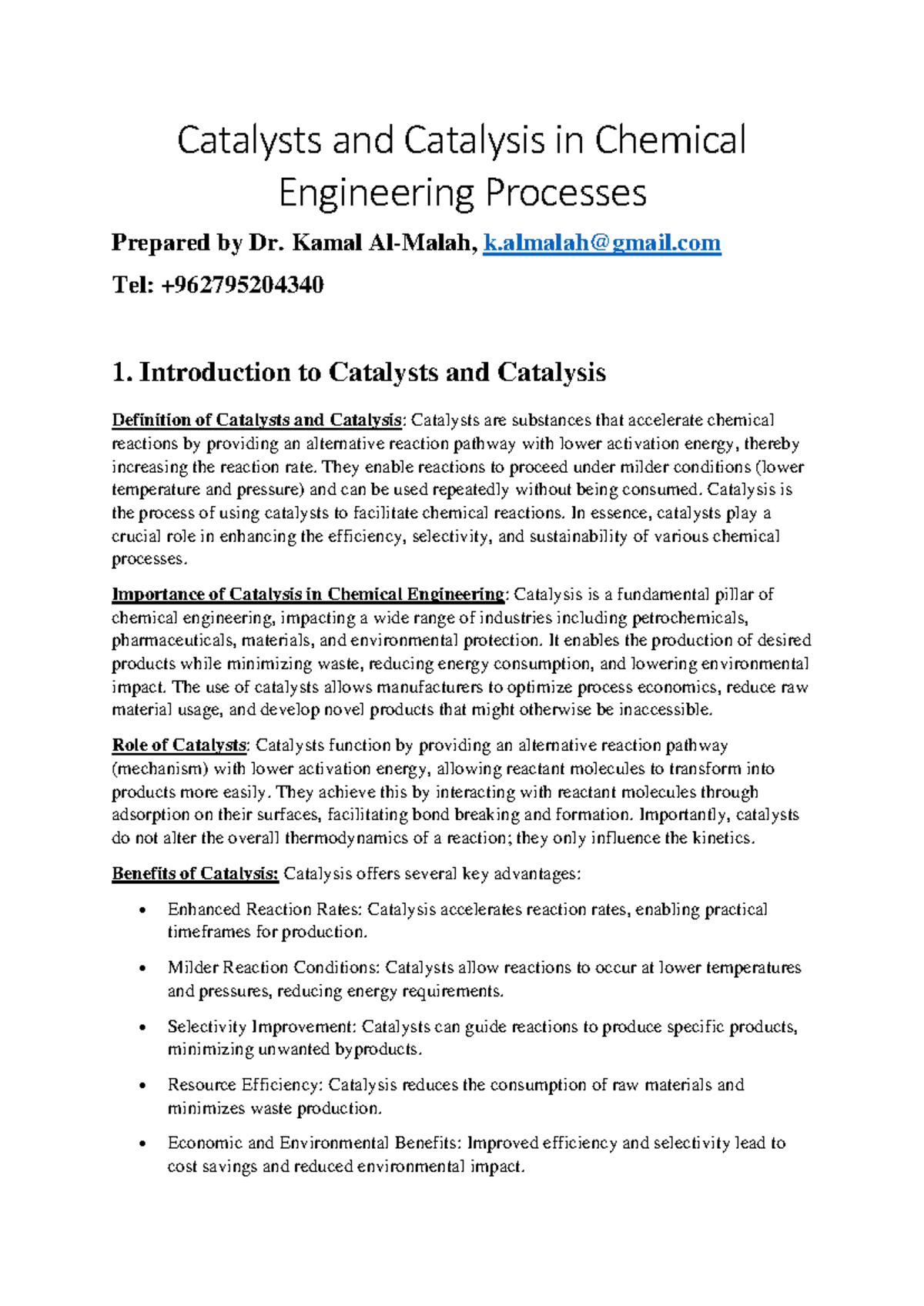 Catalysis - Chemical industry - Catalysts and Catalysis in Chemical ...