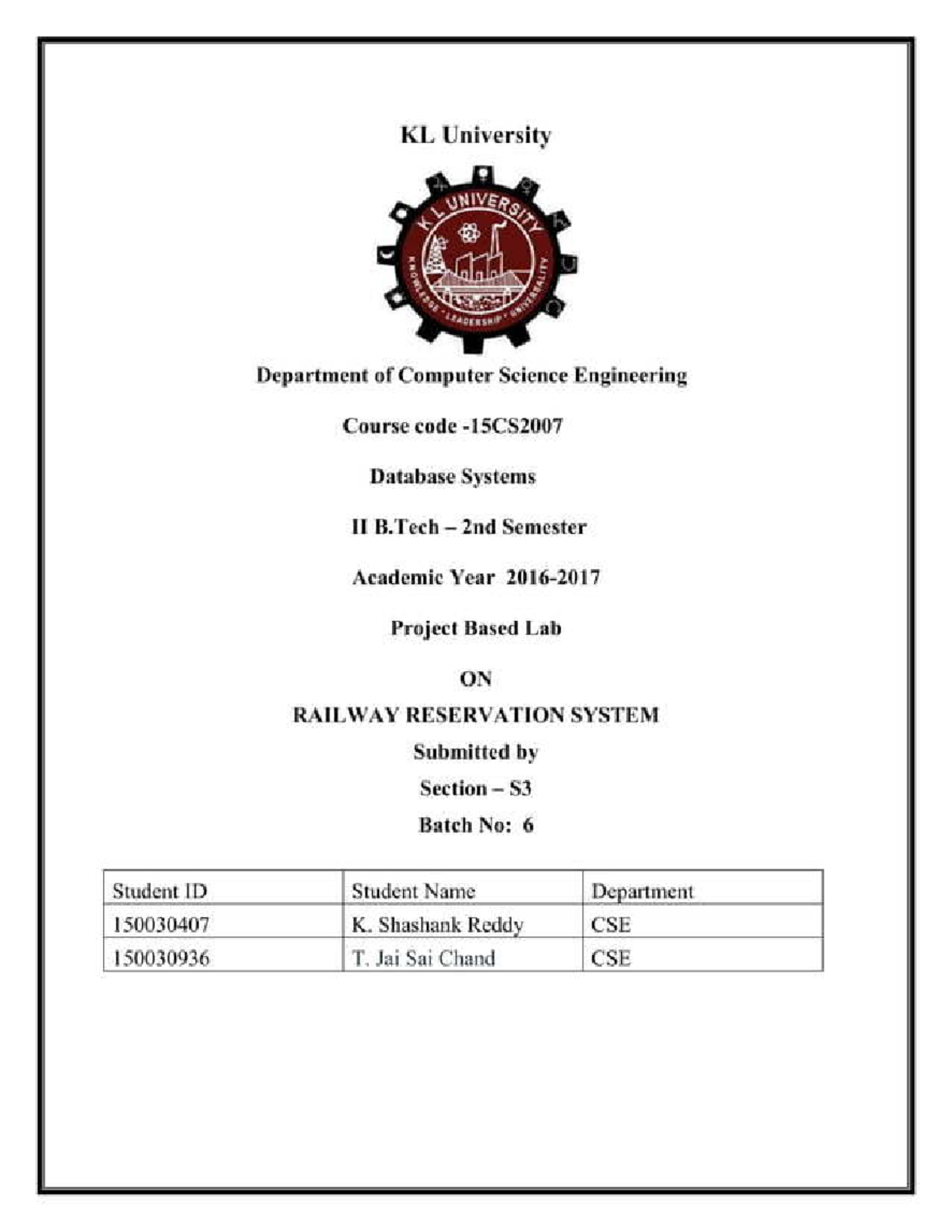 Railway management system database mini project - computer science and ...